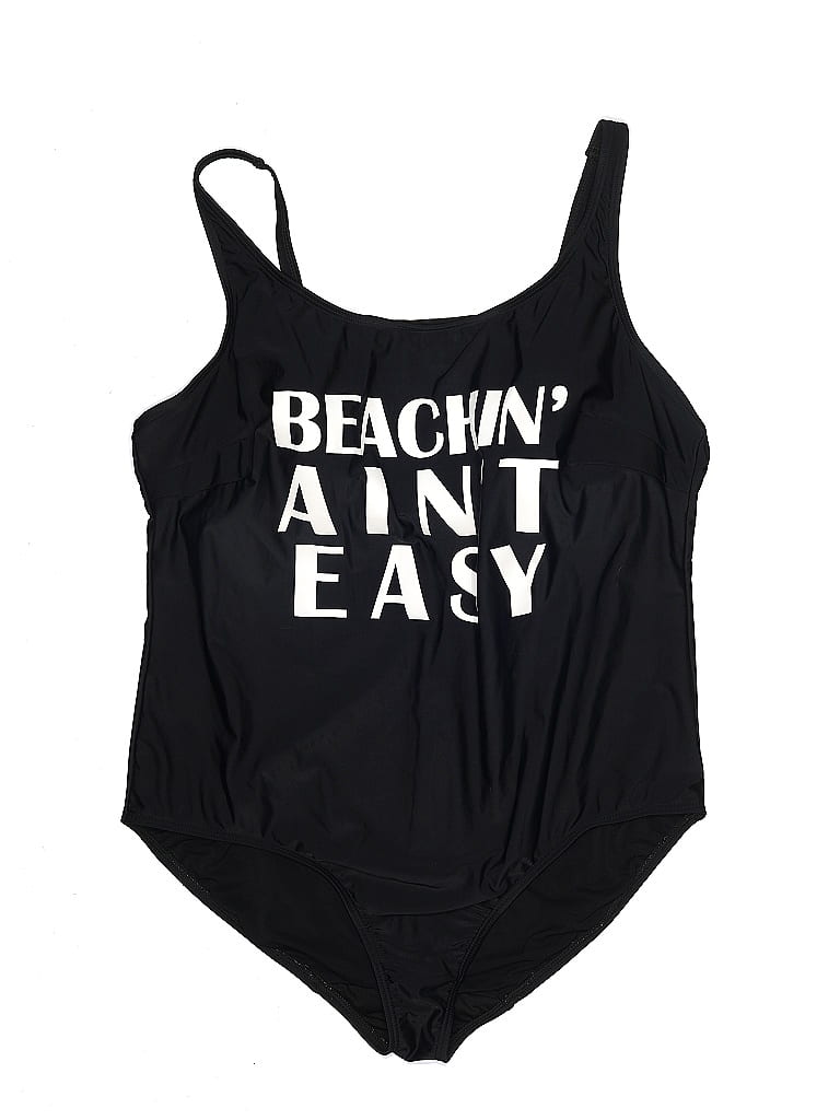 Swim By Cacique Graphic Black One Piece Swimsuit Size 22 Plus 57