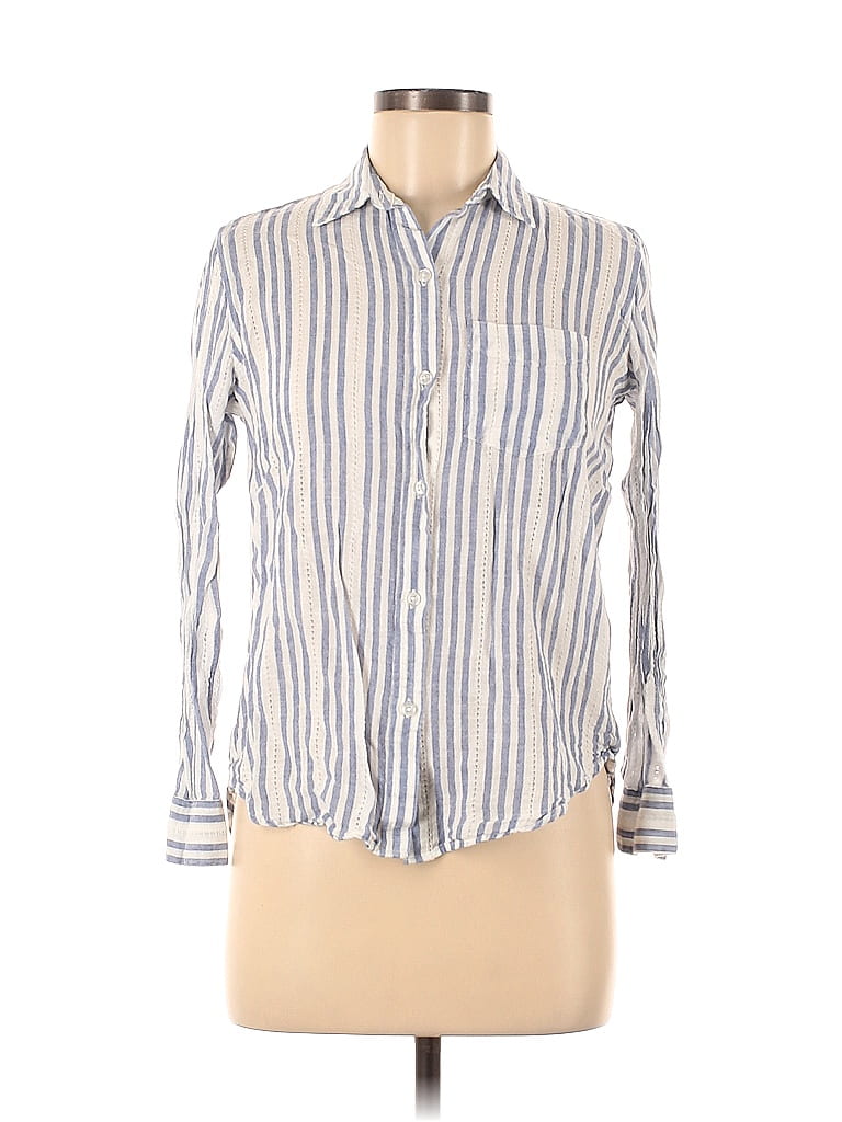 Rails Stripes Ivory Blue Long Sleeve Button-Down Shirt Size XS - 83% off | ThredUp