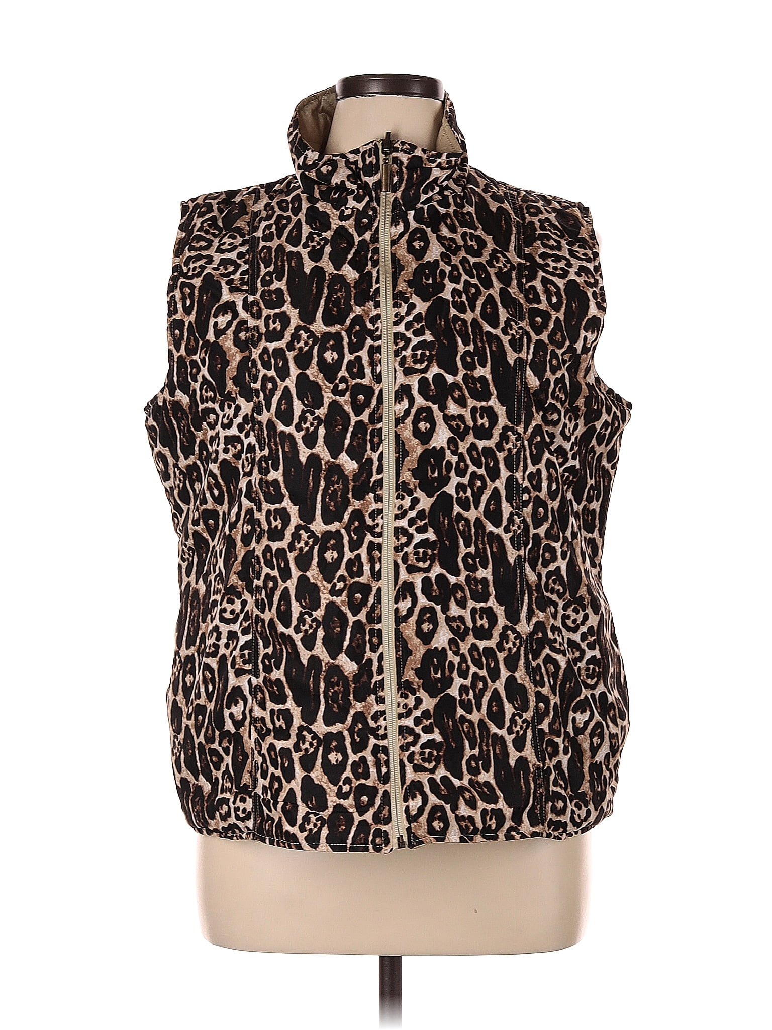 Laura Scott Animal Print Leopard Print Gold Vest Size XL - 52% off ...