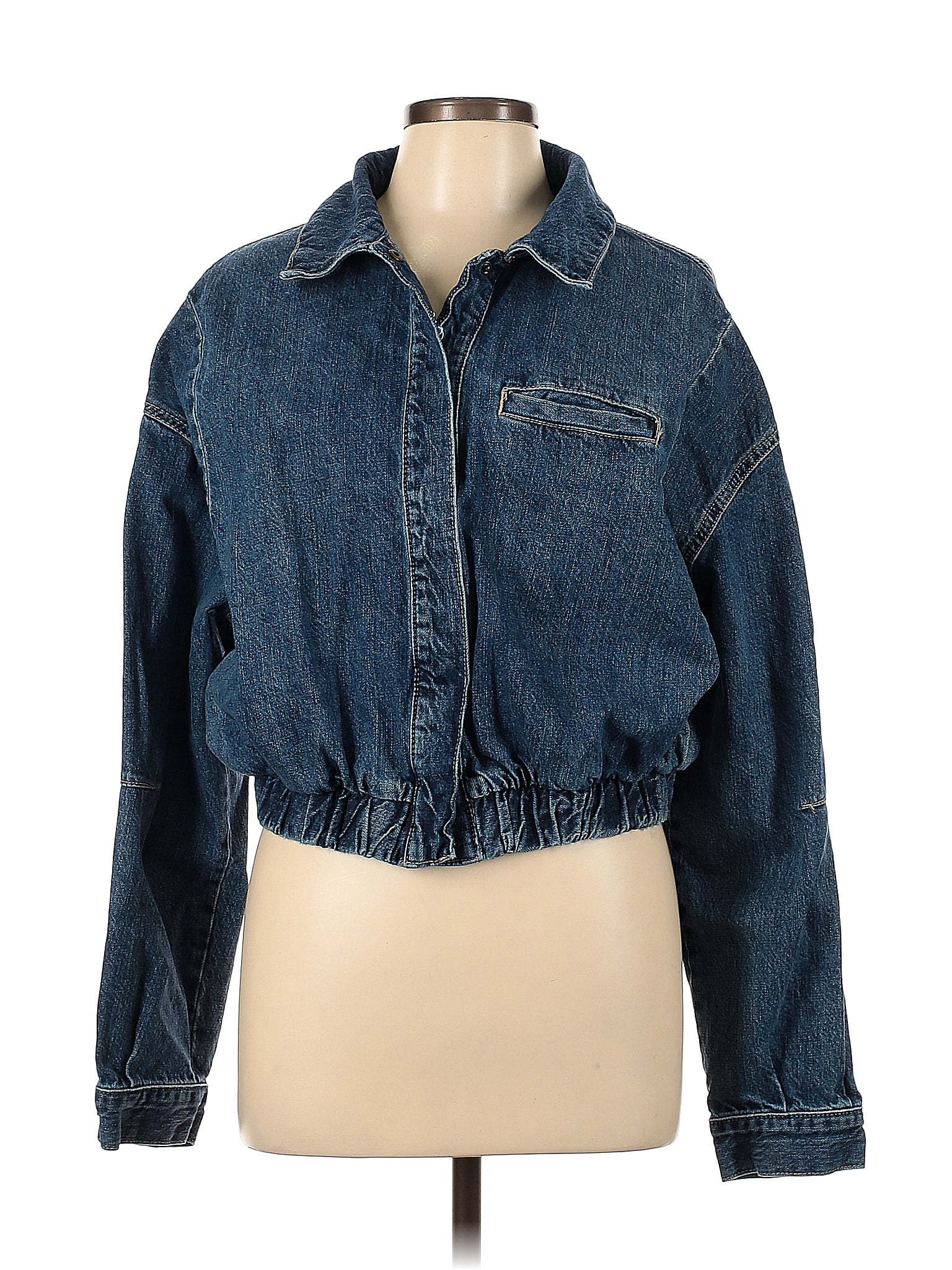 Zara Blue Denim Jacket Size L - 46% off | ThredUp