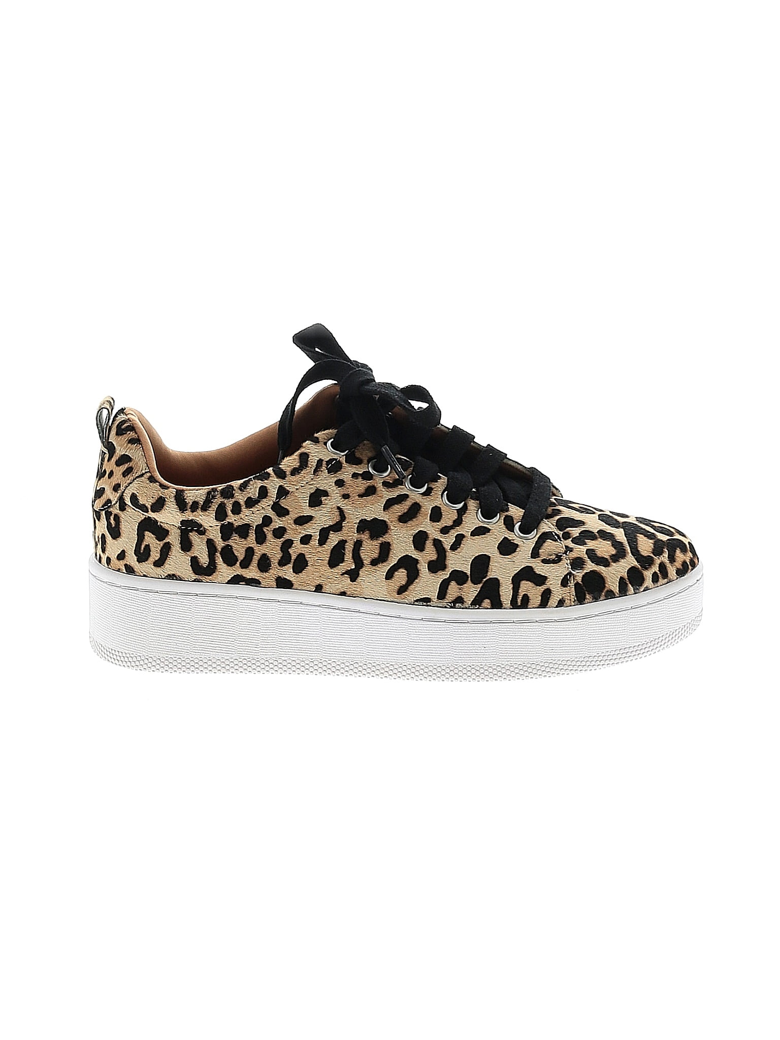 Halogen 100% Calf Animal Print Leopard Print Gold Sneakers Size 8 1/2 ...