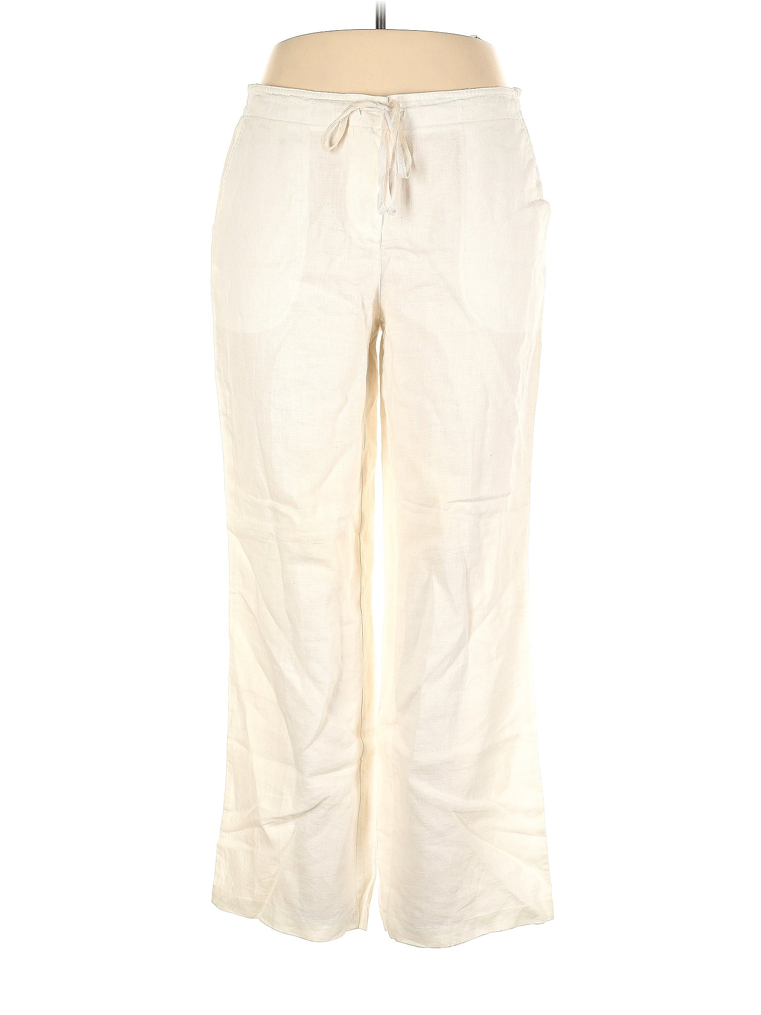 J. McLaughlin 100% Linen Ivory Linen Pants Size 14 - 70% off | ThredUp
