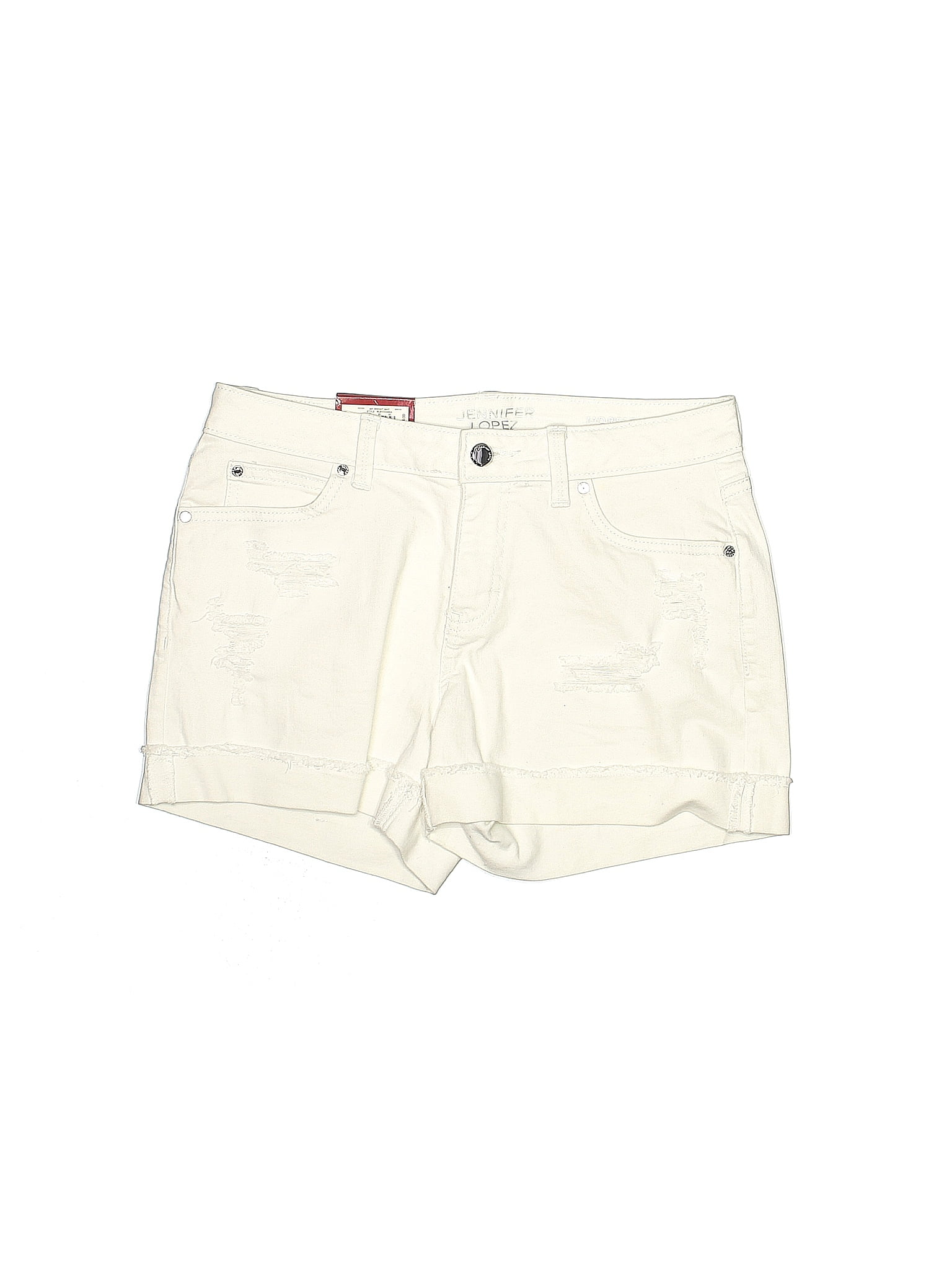 Jennifer Lopez Solid Ivory Denim Shorts Size 4 - 50% off | ThredUp