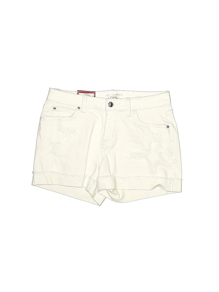Jennifer Lopez Solid Ivory Denim Shorts Size 4 - 50% off | ThredUp