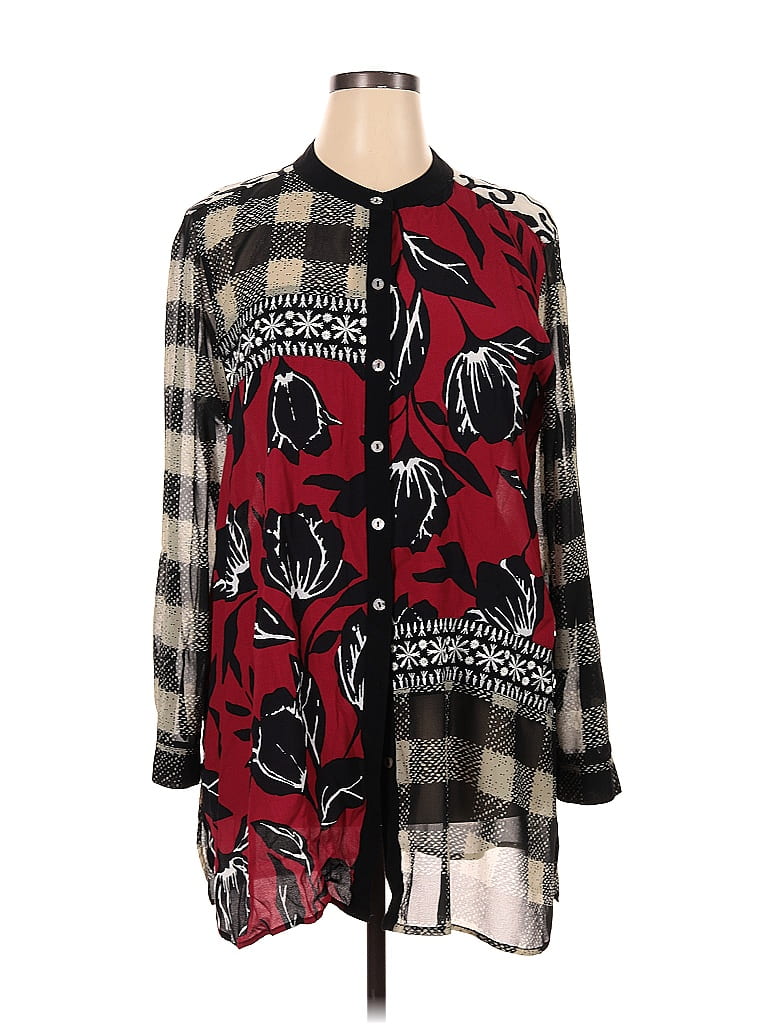 John Mark 100% Polyester Red Long Sleeve Top Size XL - 21% off | ThredUp