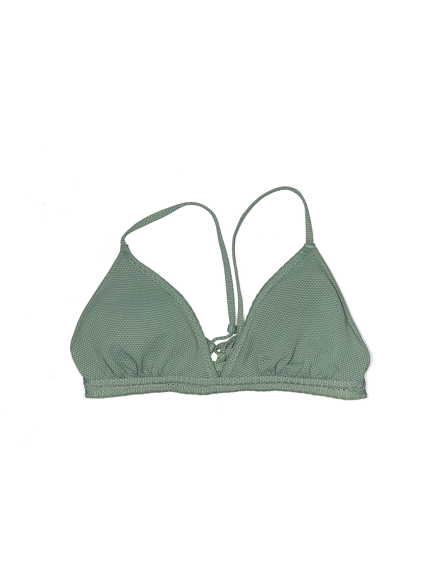 Xhilaration 100 Recycled Plastic Solid Green Swimsuit Top Size Xl 38
