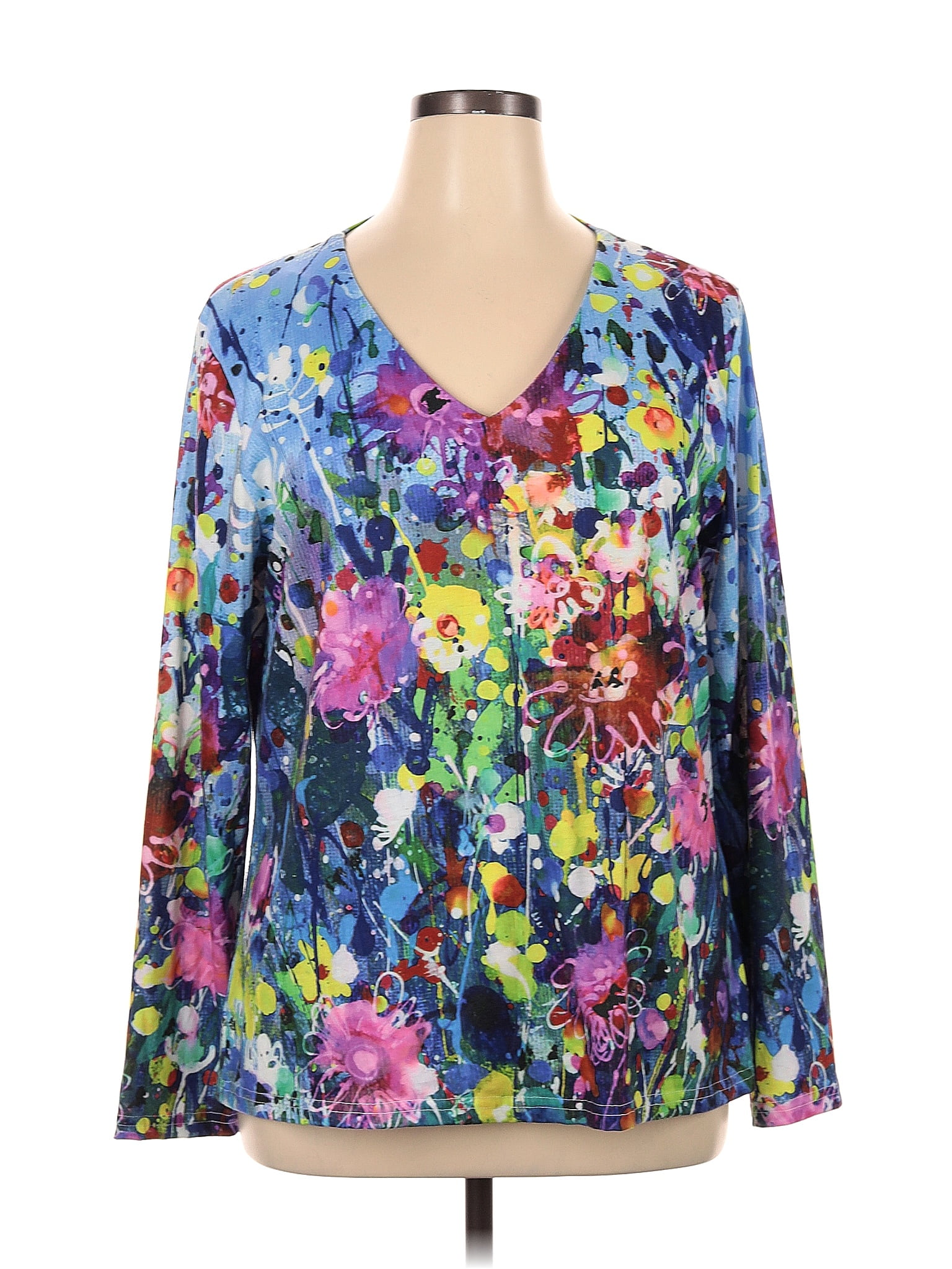 Misslook 100% Cotton Blue Long Sleeve Top Size XL - 63% off | ThredUp