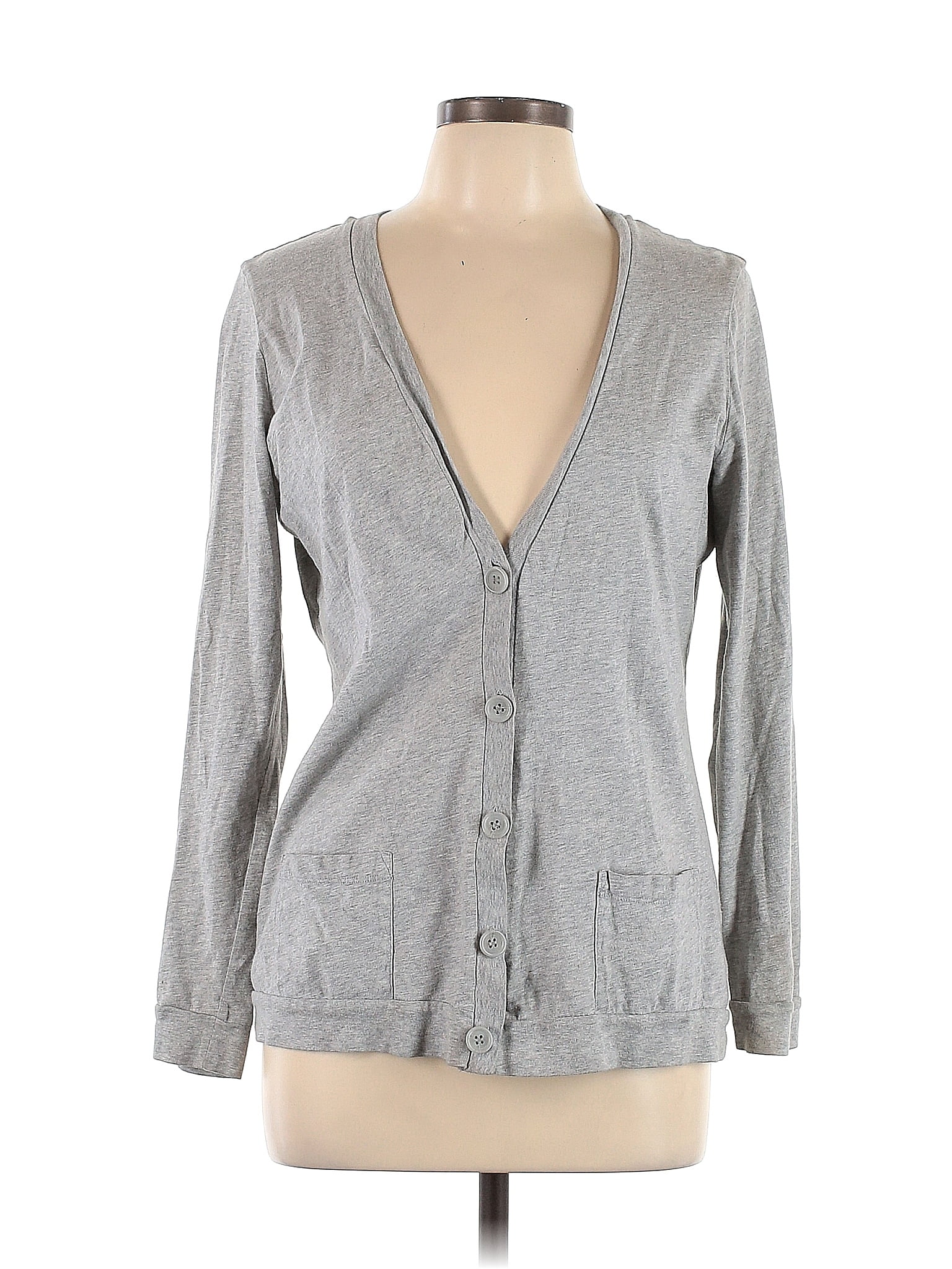 Faded Glory 100% Cotton Gray Cardigan Size L - 50% off | ThredUp