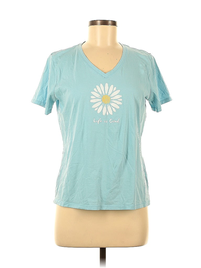 Life Is Good 100% Cotton Teal Short Sleeve T-Shirt Size M - 37% off ...