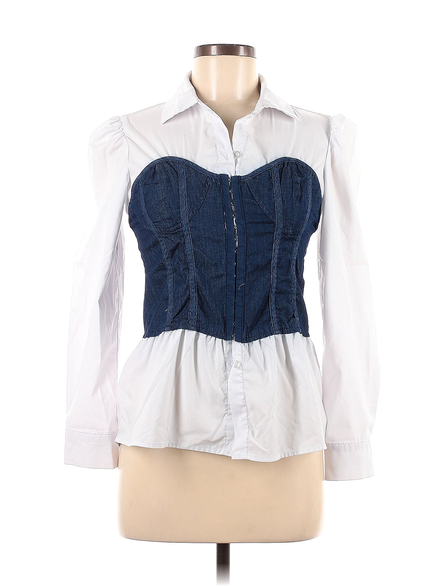 MadRag White Long Sleeve Blouse Size M - 48% off | ThredUp