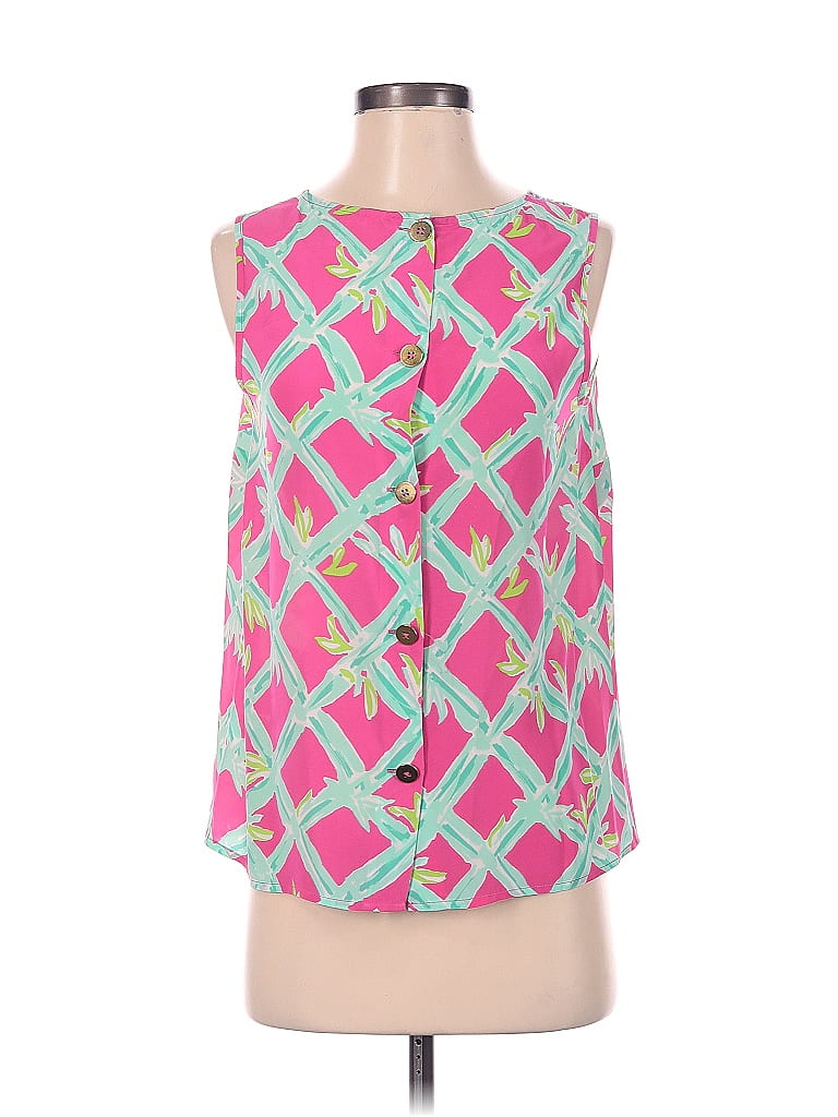 Lilly Pulitzer 100 Silk Pink Sleeveless Blouse Size S 66 Off Thredup