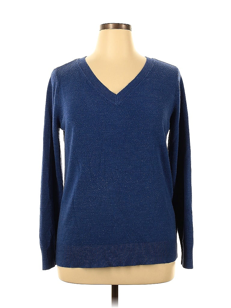 Croft And Barrow 100 Acrylic Blue Pullover Sweater Size Xl 57 Off
