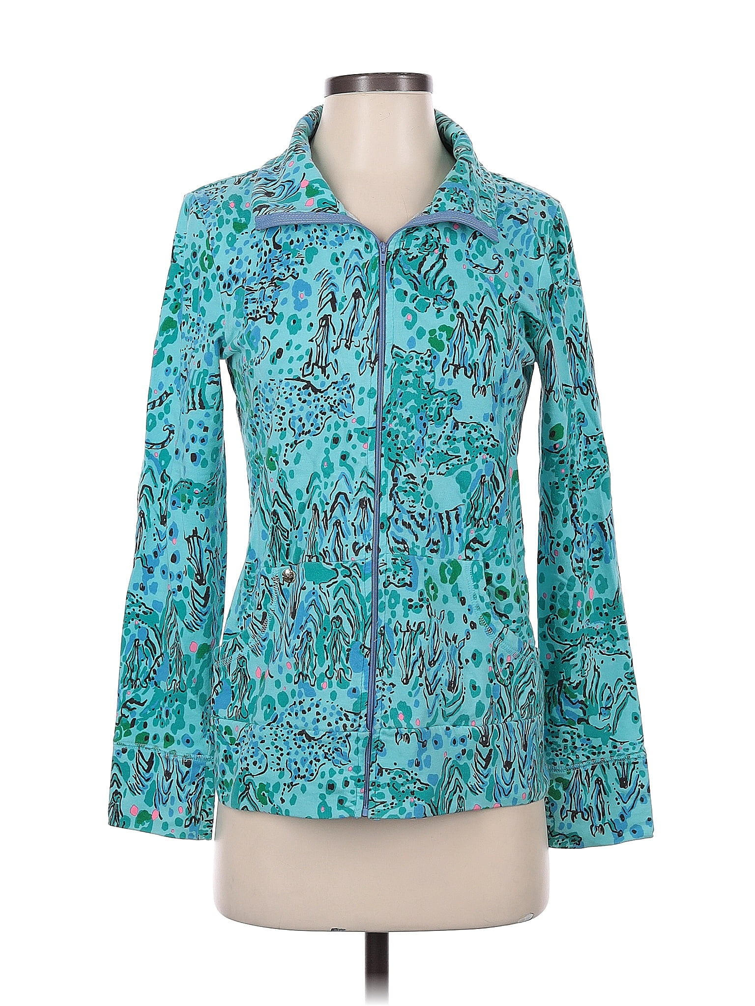 Lilly Pulitzer Teal Track Jacket Size S - 69% off | ThredUp