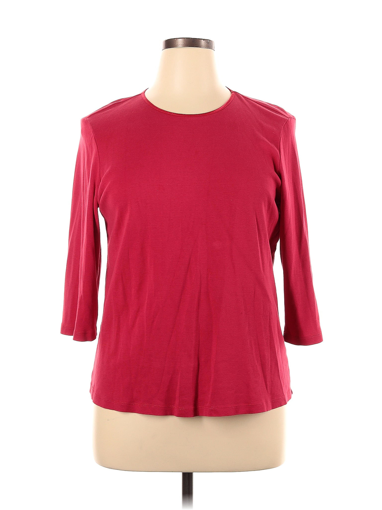 Christopher & Banks 100% Cotton Burgundy Long Sleeve T-Shirt Size XL ...