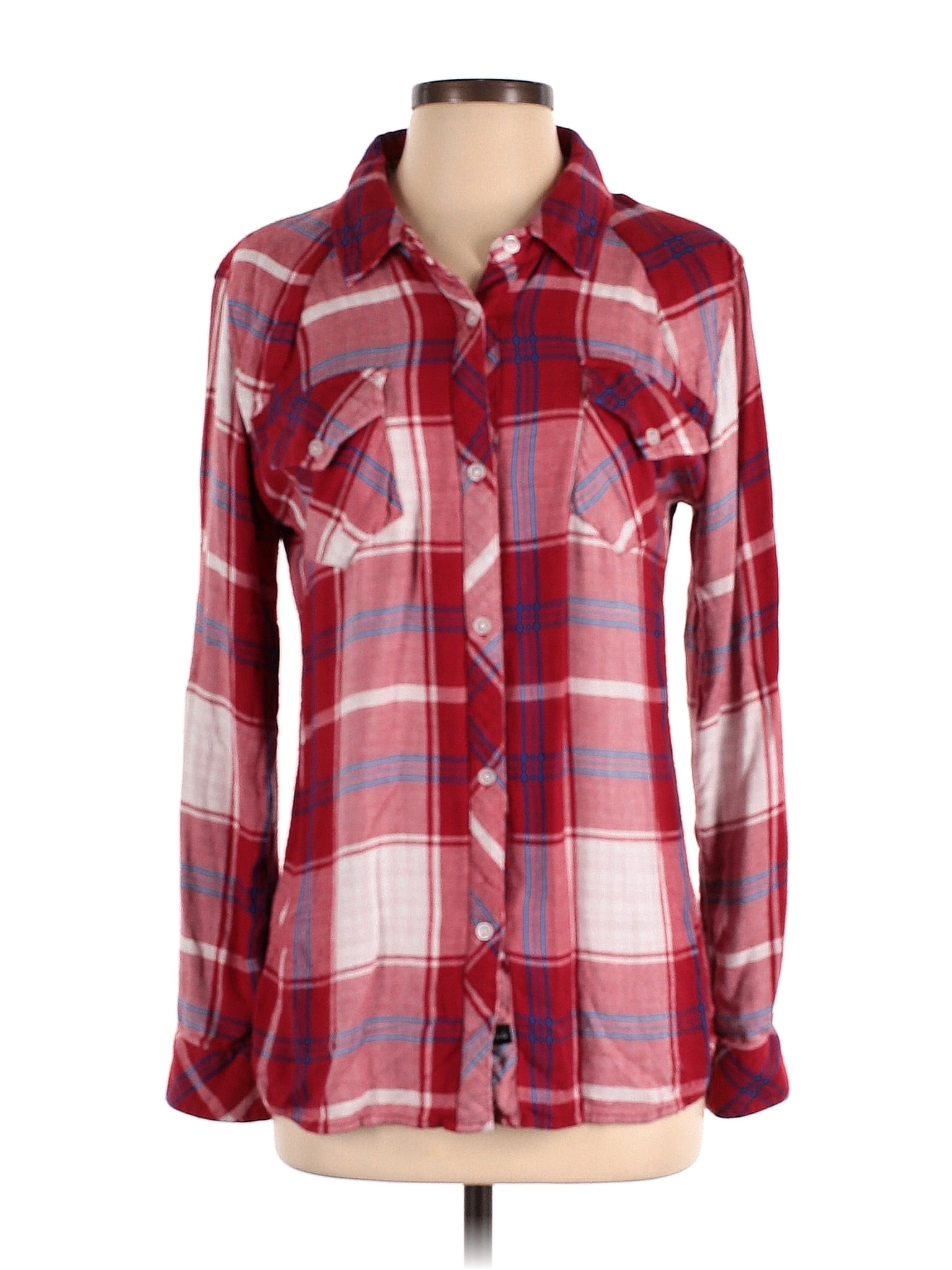 Rails Plaid Burgundy Long Sleeve Button-Down Shirt Size S - 74% off | ThredUp