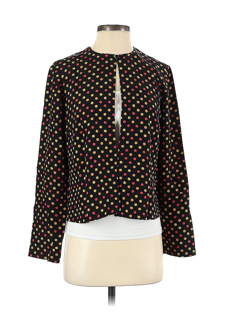 Two Twenty Five 100% Silk Polka Dots Black Long Sleeve Blouse Size P ...