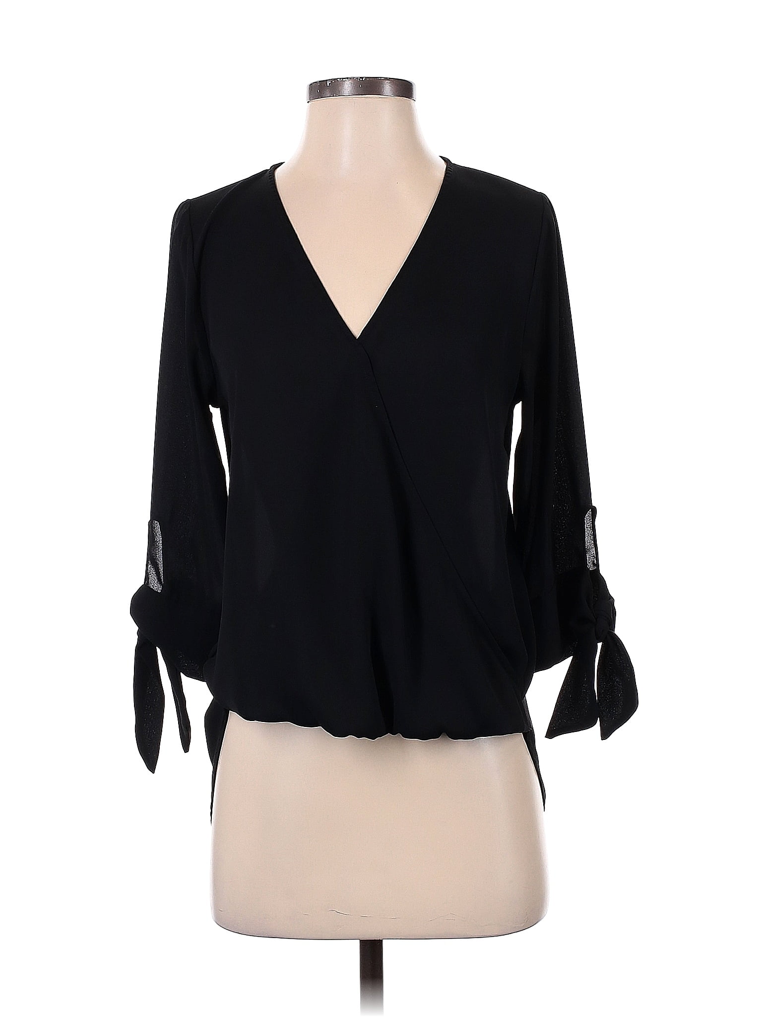 West Kei 100 Polyester Black Long Sleeve Blouse Size Xs 48 Off