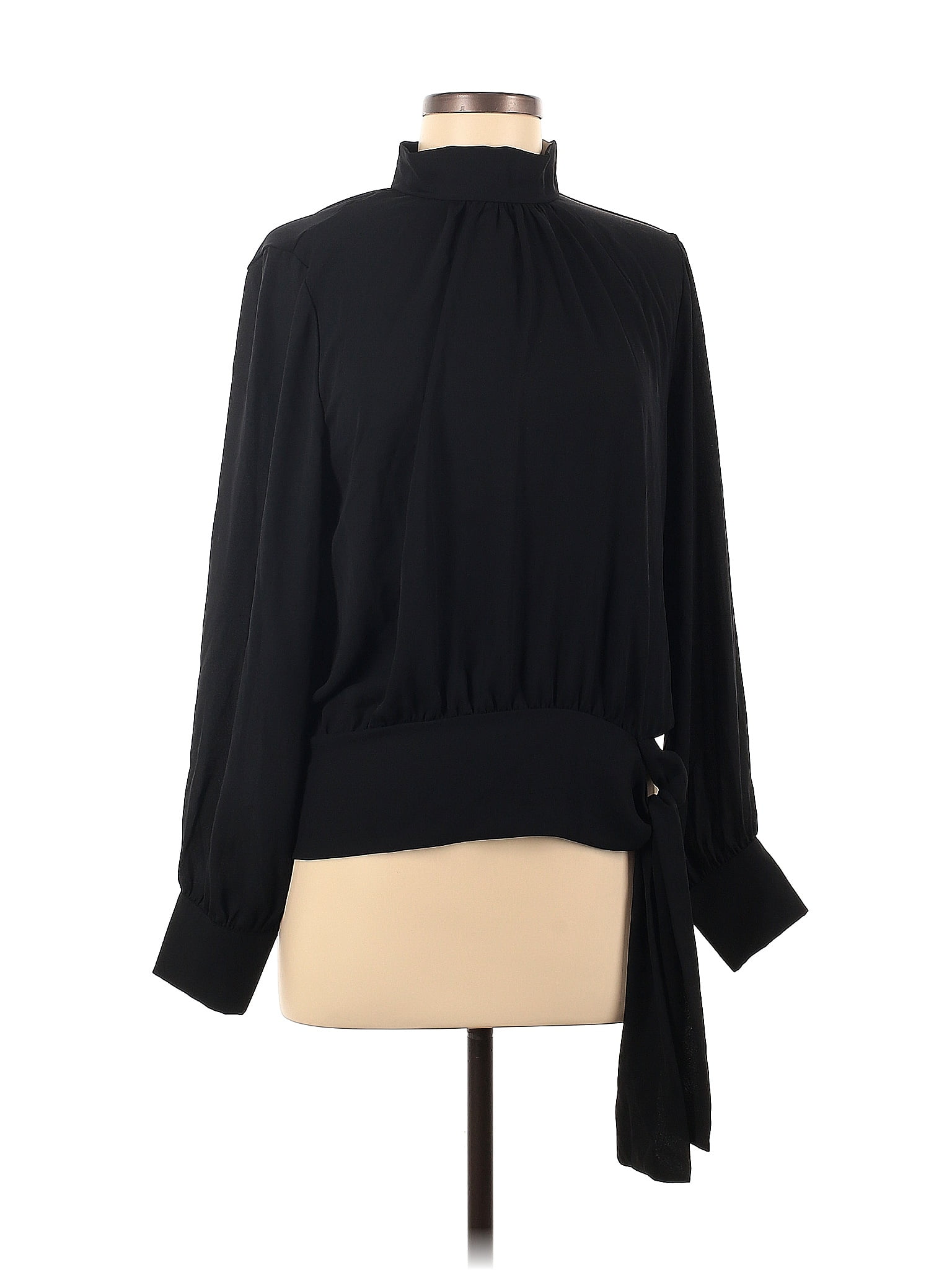 Ann Taylor 100 Polyester Black Long Sleeve Blouse Size M 75 Off