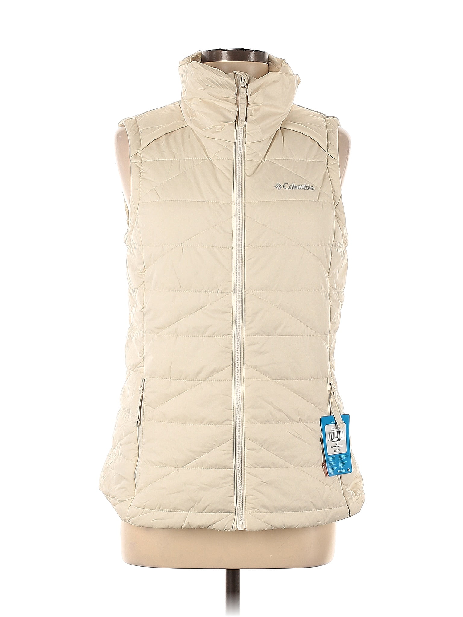 Columbia 100% Polyester Solid Ivory Jacket Size M - 53% off | ThredUp