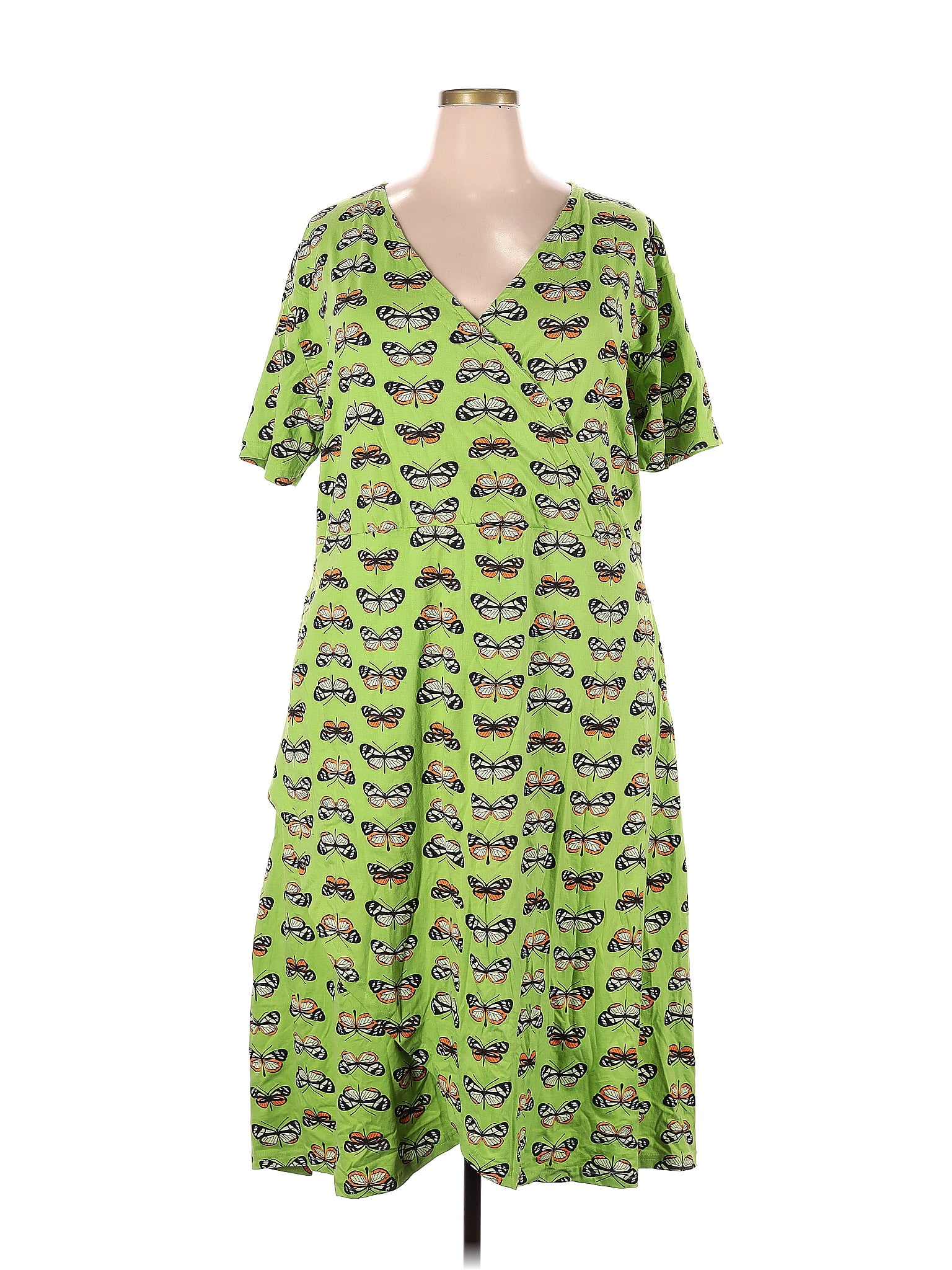 Svaha 100% Organic Cotton Green Casual Dress Size 4X (Plus) - 60% off ...