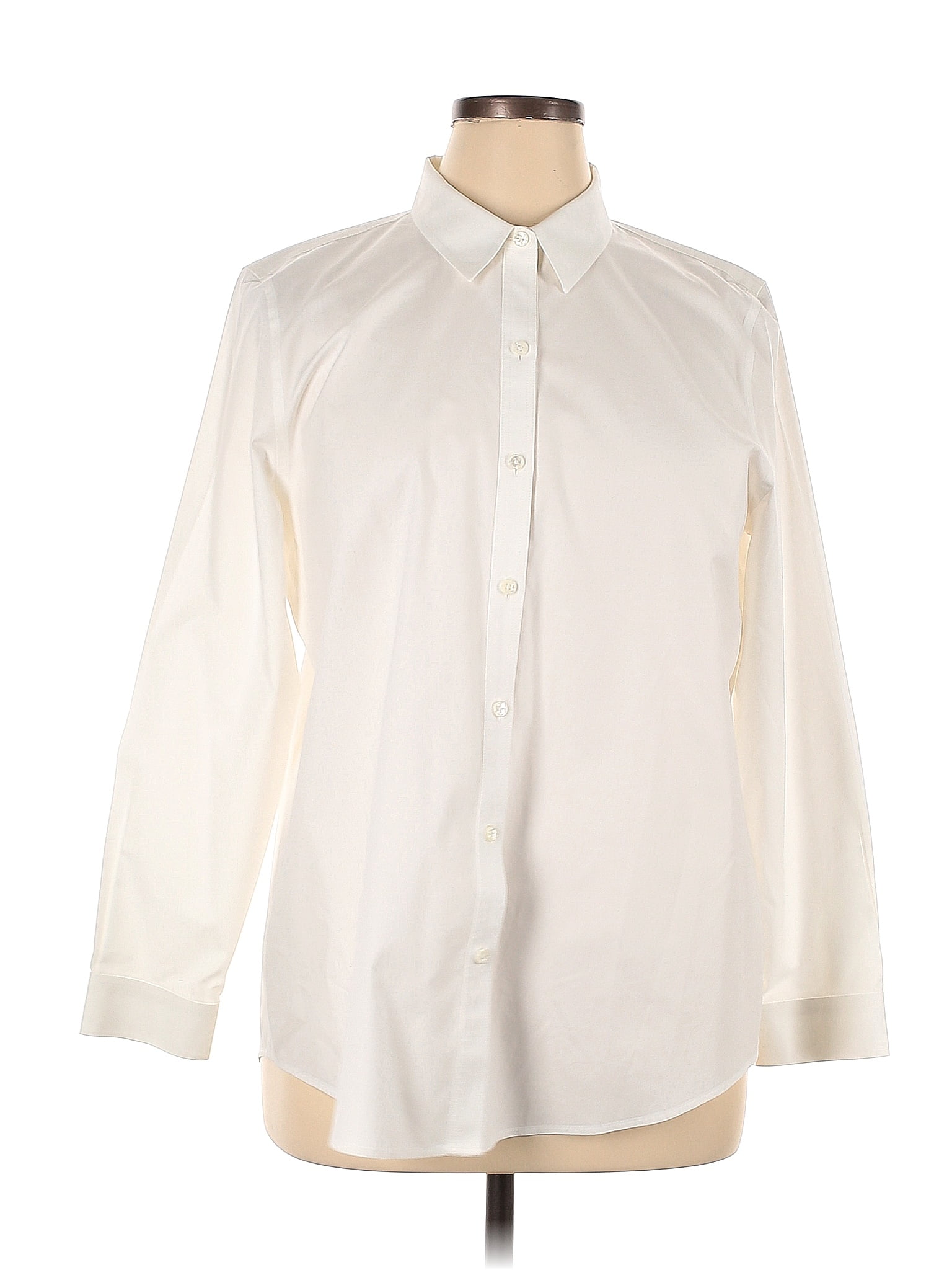 Coldwater Creek 100% Cotton Ivory Long Sleeve Button-Down Shirt Size 1X (Plus) - 54% off | ThredUp
