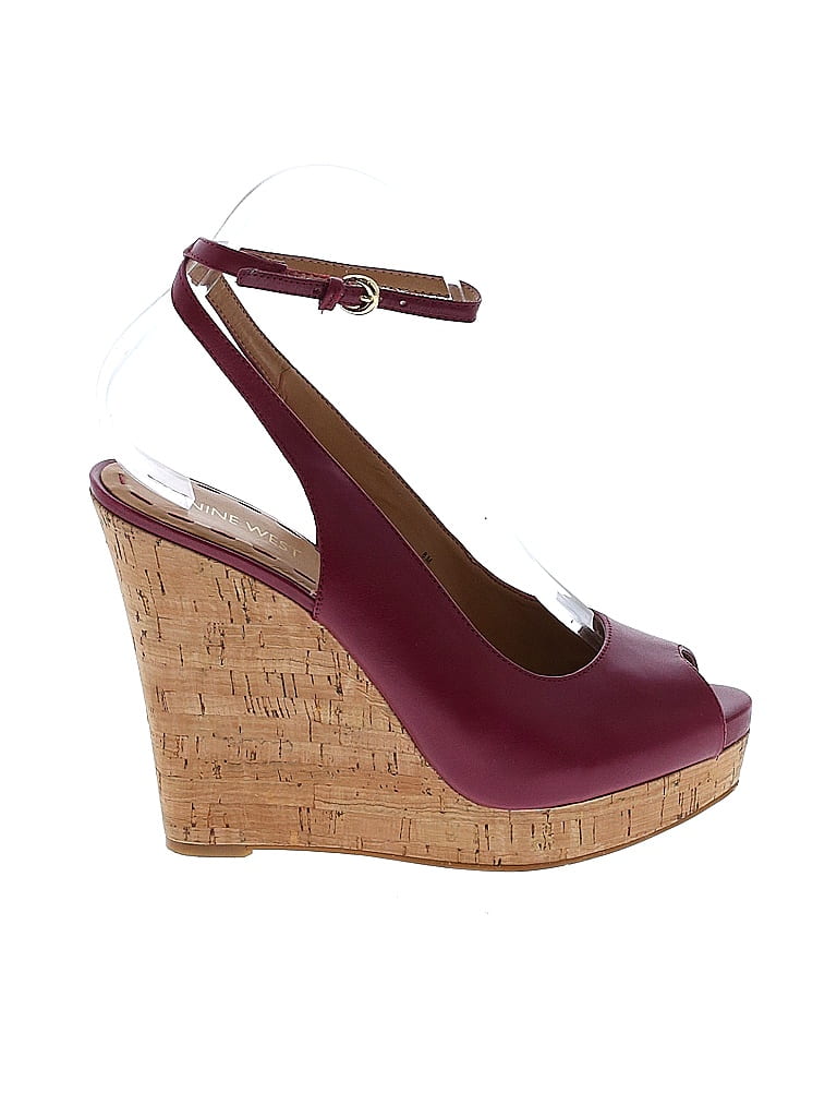 Nine West Burgundy Wedges Size 8 - 70% off | ThredUp