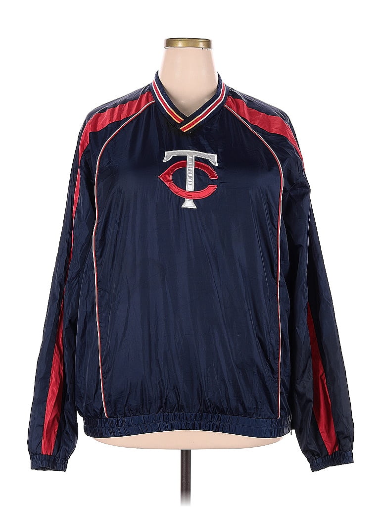 Genuine Merchandise by Team Athletics 100% Polyester Blue Windbreaker ...