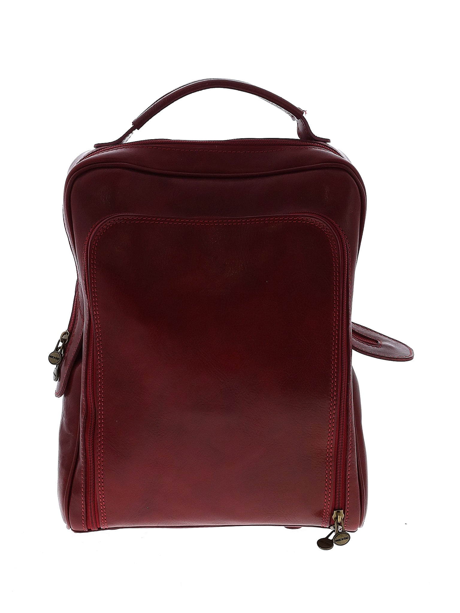 Vera Pelle Burgundy Leather Backpack One Size - 51% off | ThredUp