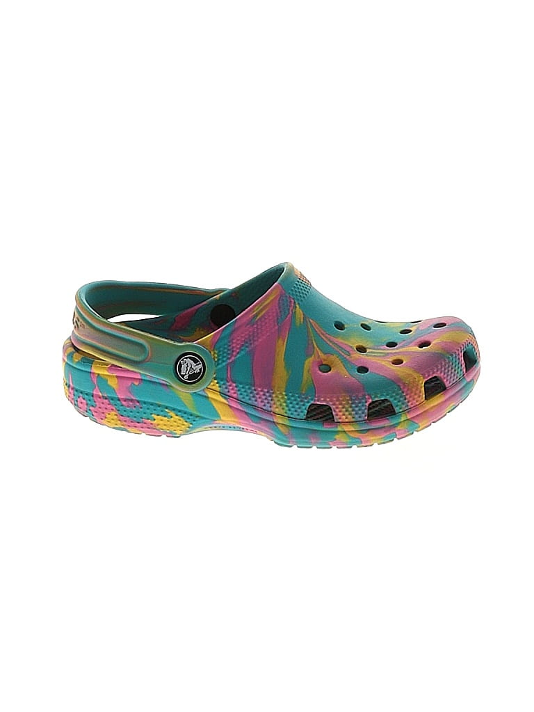 Crocs Graphic Tropical Paint Splatter Print Tie-dye Green Clogs Size 1 ...