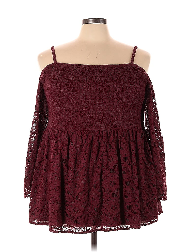 Torrid Burgundy 3/4 Sleeve Blouse Size 5X Plus (5) (Plus) - 62% off ...