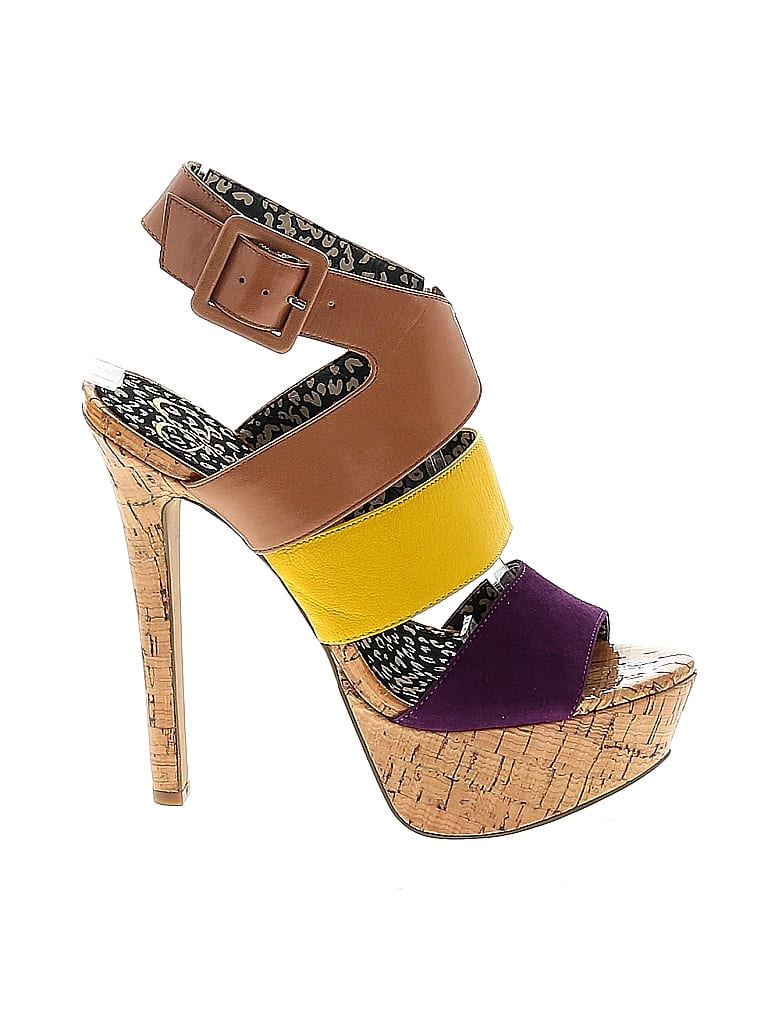 Jessica Simpson Snake Print Graphic Color Block Yellow Heels Size 6 ...
