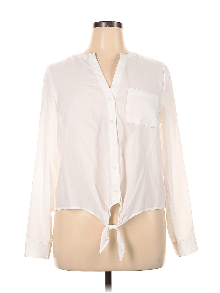 A New Day Ivory Long Sleeve Button Down Shirt Size Xl 50 Off Thredup
