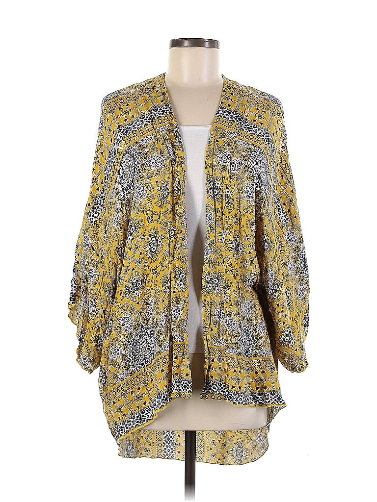 Allison Joy 100% Rayon Yellow Kimono Size Med - Lg - 64% off | ThredUp