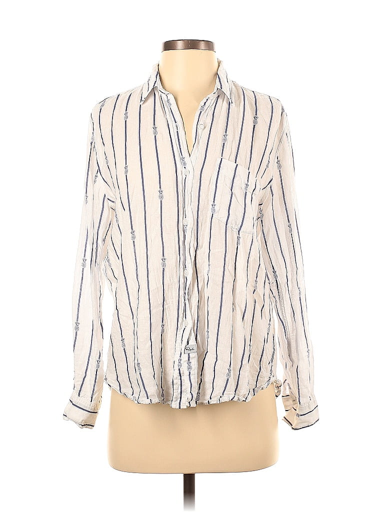 Rails Stripes Ivory Long Sleeve Button-Down Shirt Size S - 75% off | ThredUp