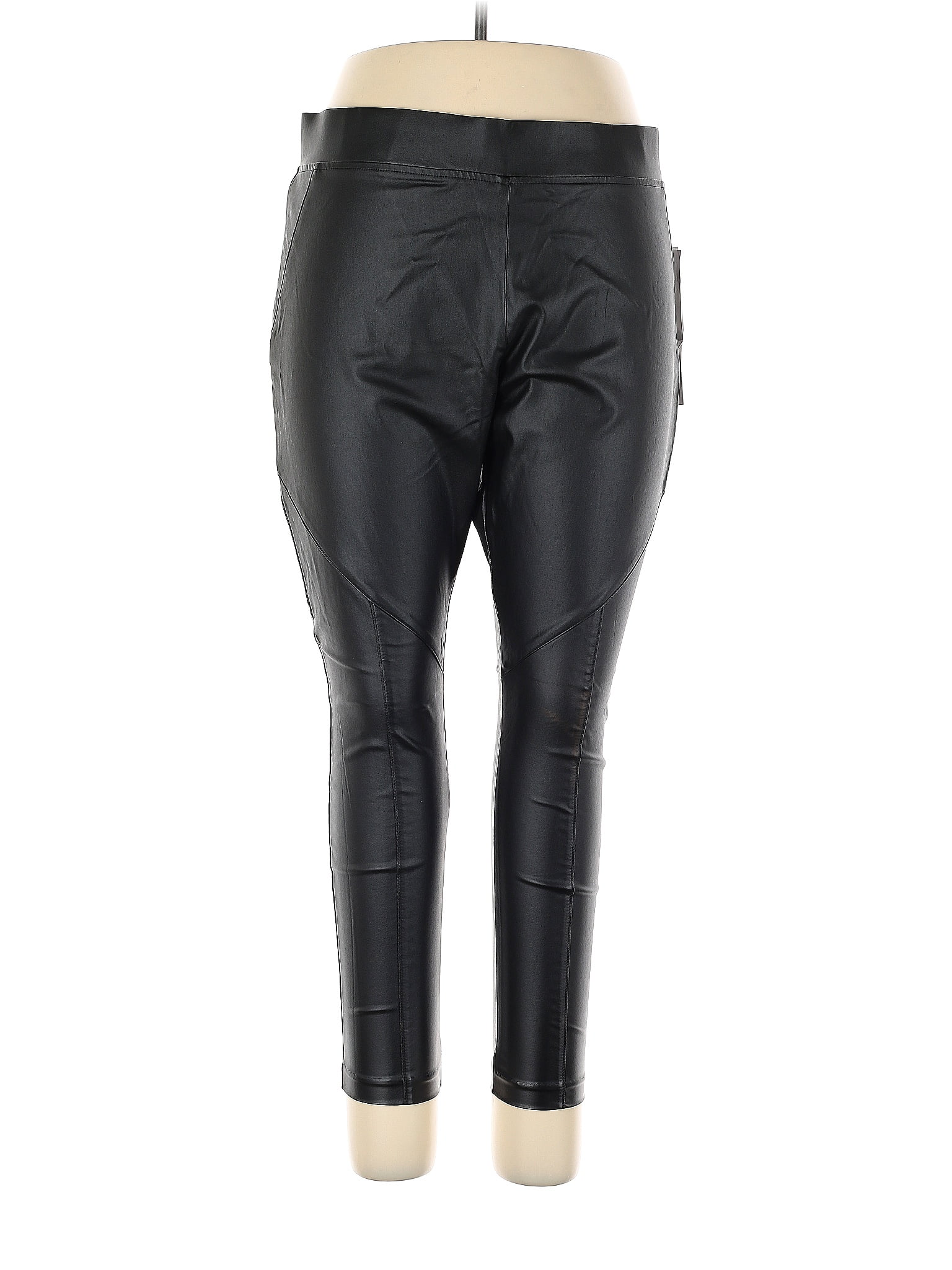Modamix 100% Polyurethane Black Faux Leather Pants Size 2X (Plus) - 52% ...