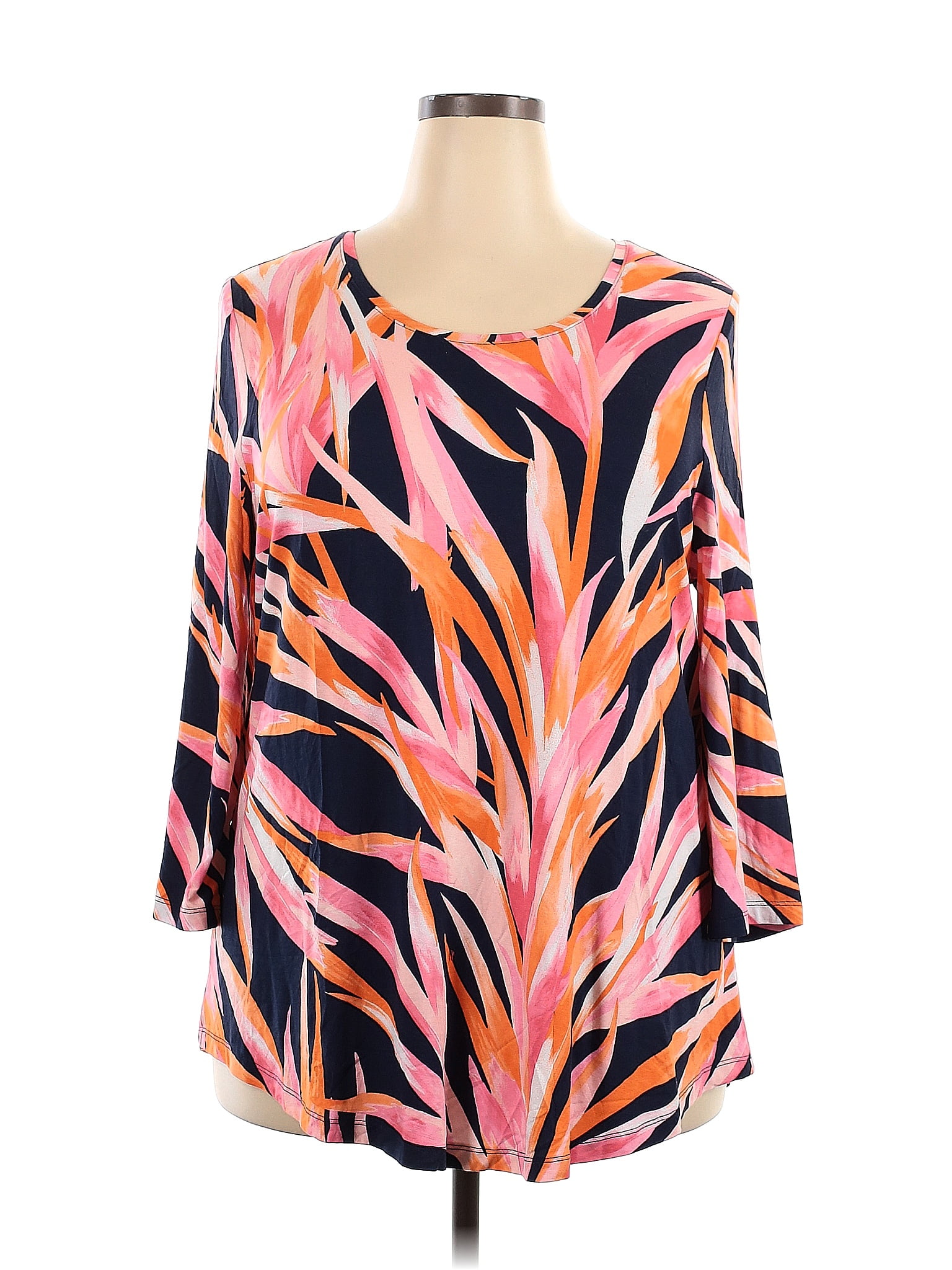 Jm Collection Orange Long Sleeve Blouse Size Xxl 54 Off Thredup
