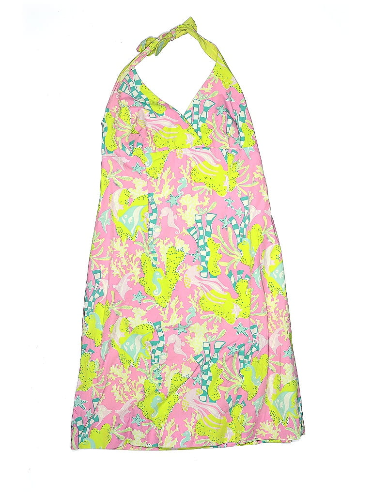 Lilly Pulitzer 100 Cotton Floral Motif Tropical Pink Dress Size 10
