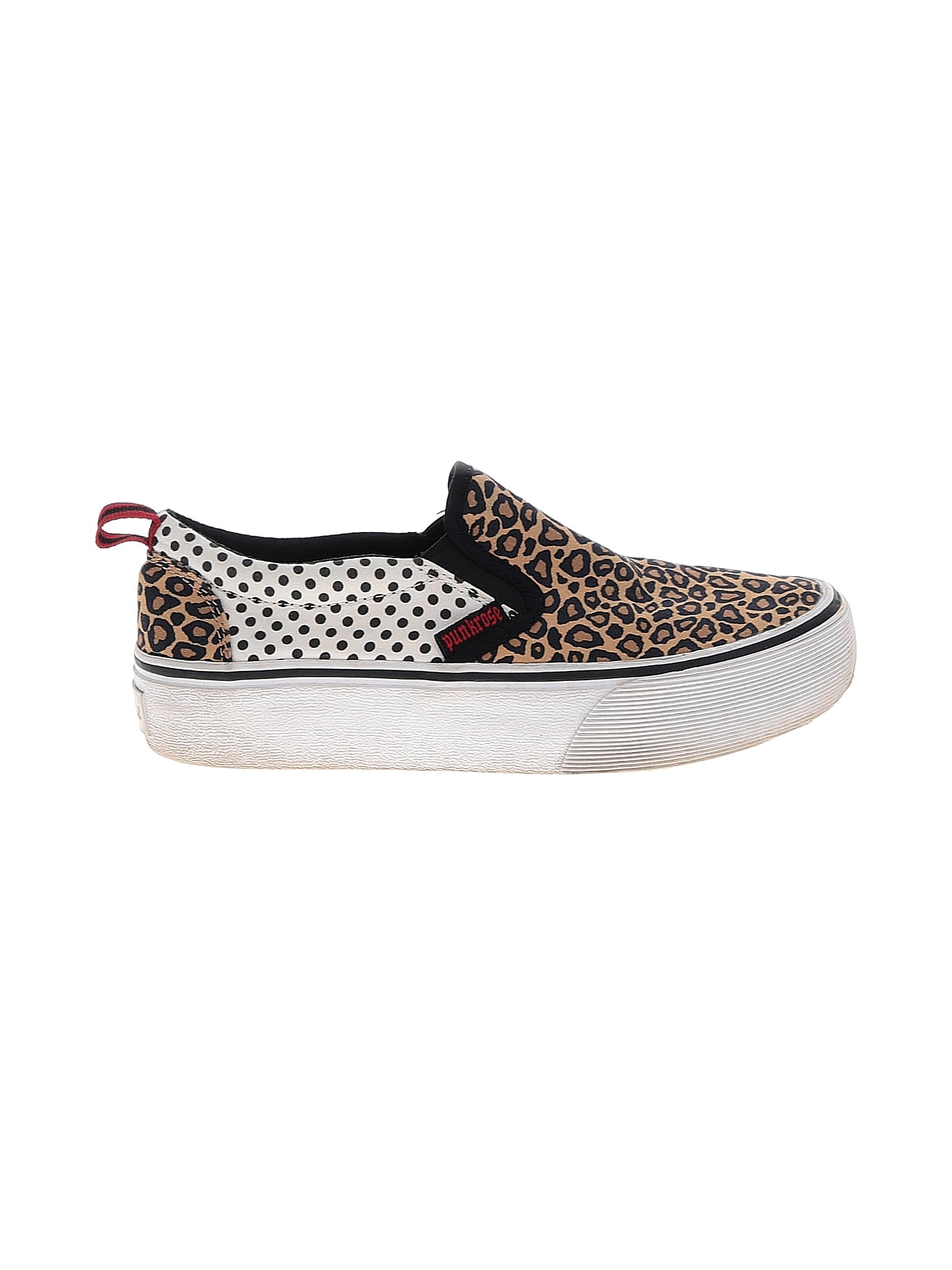 Punkrose Graphic Polka Dots Animal Print Leopard Print Gold Flats Size ...