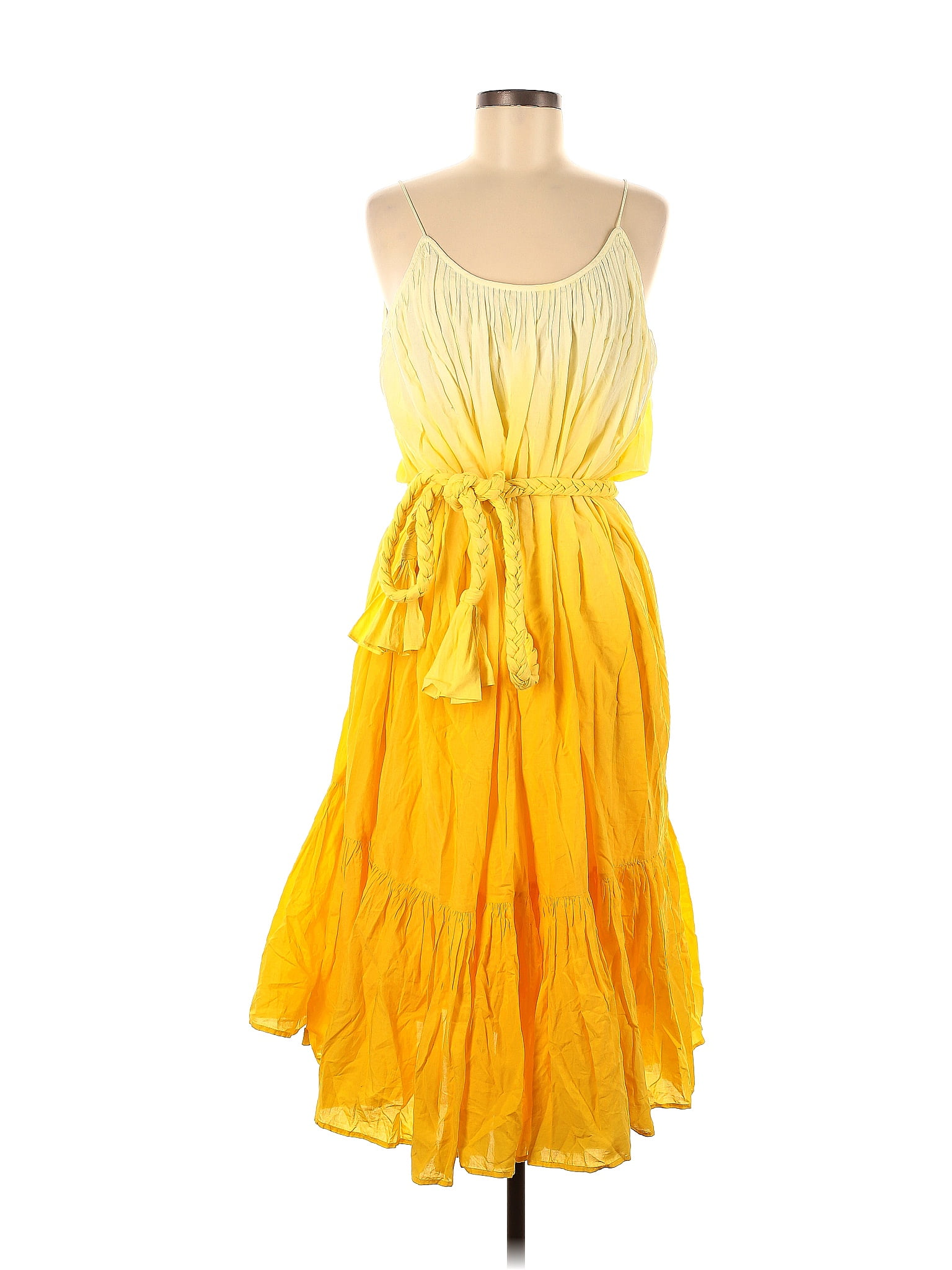 Rhode 100% Cotton Ombre Tie-dye Yellow Casual Dress Size M - 56% off ...