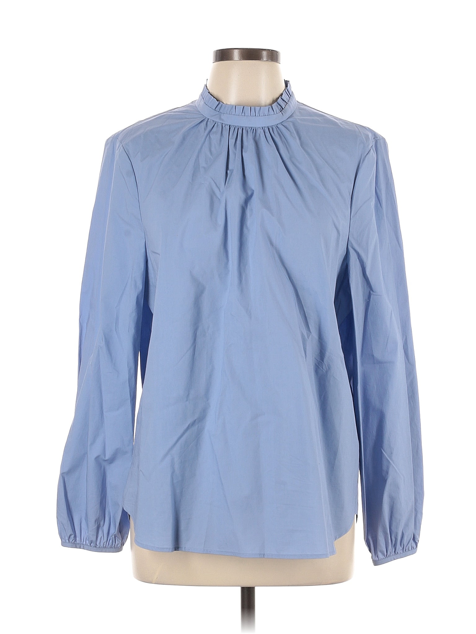 L.K. Bennett 100% Cotton Blue Long Sleeve Blouse Size 12 - 80% off ...