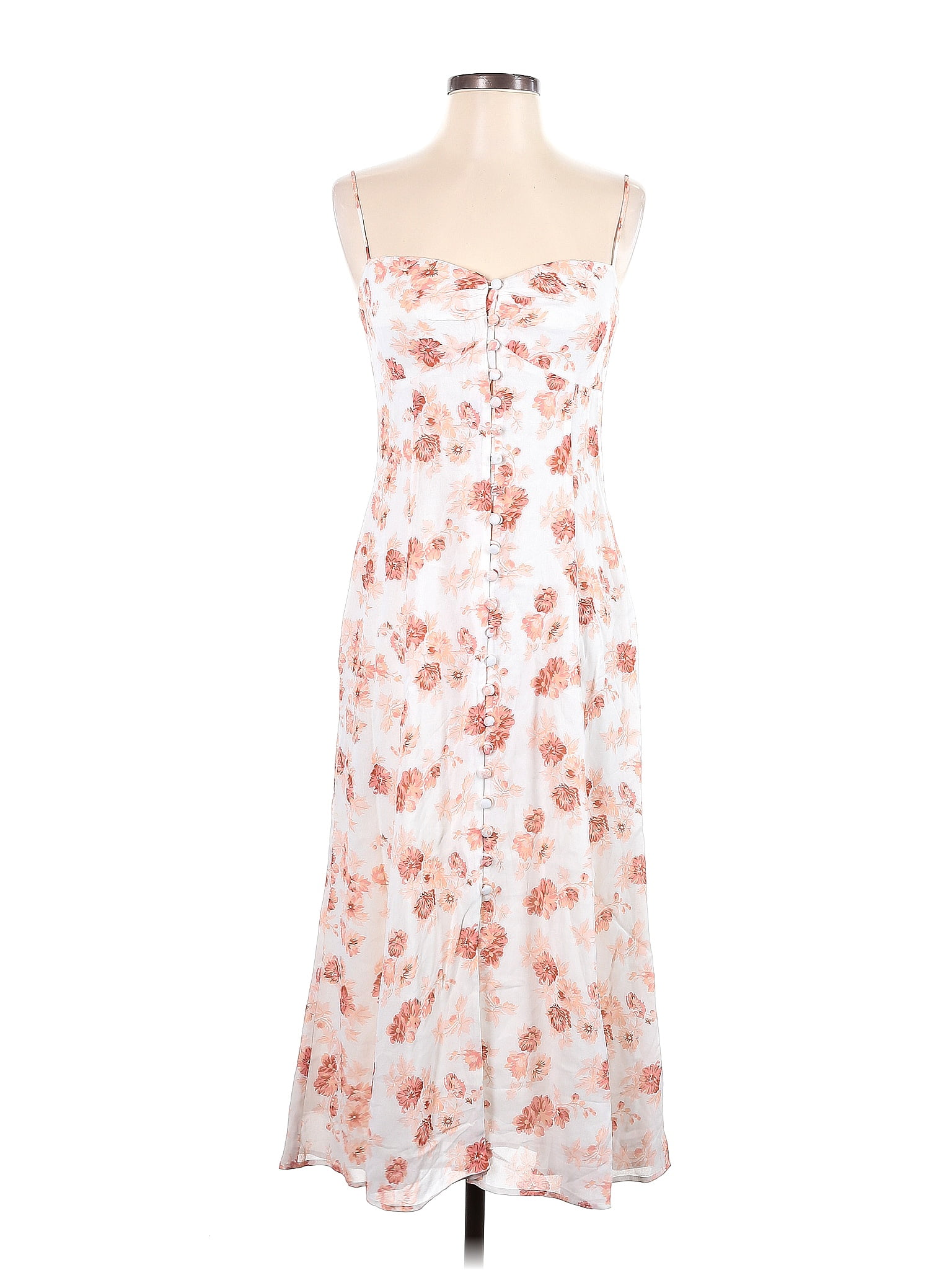 Reformation 100% Viscose Floral Motif Floral White Casual Dress Size 2 ...