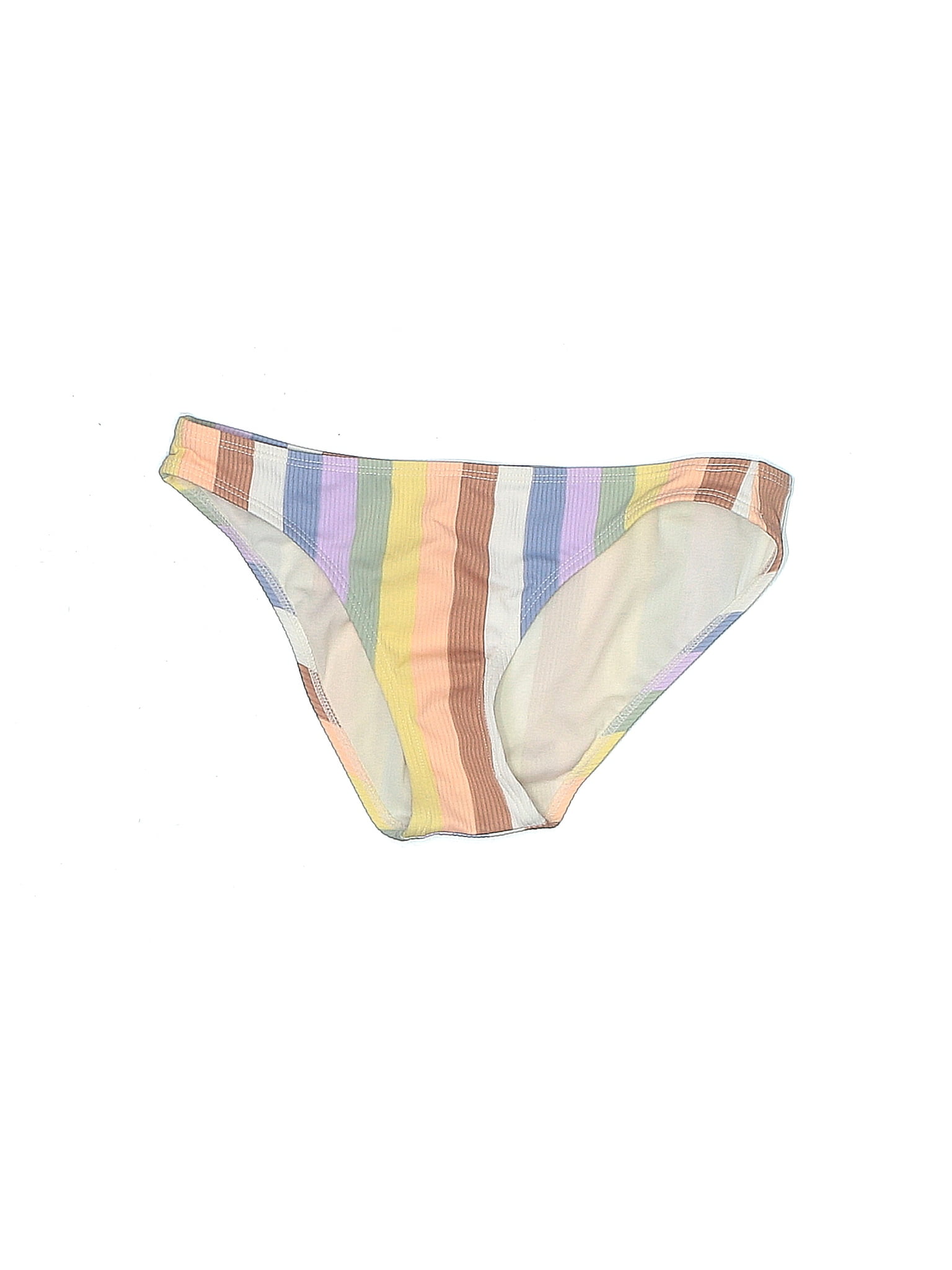 Xhilaration 100 Recycled Plastic Stripes Tan Swimsuit Bottoms Size M