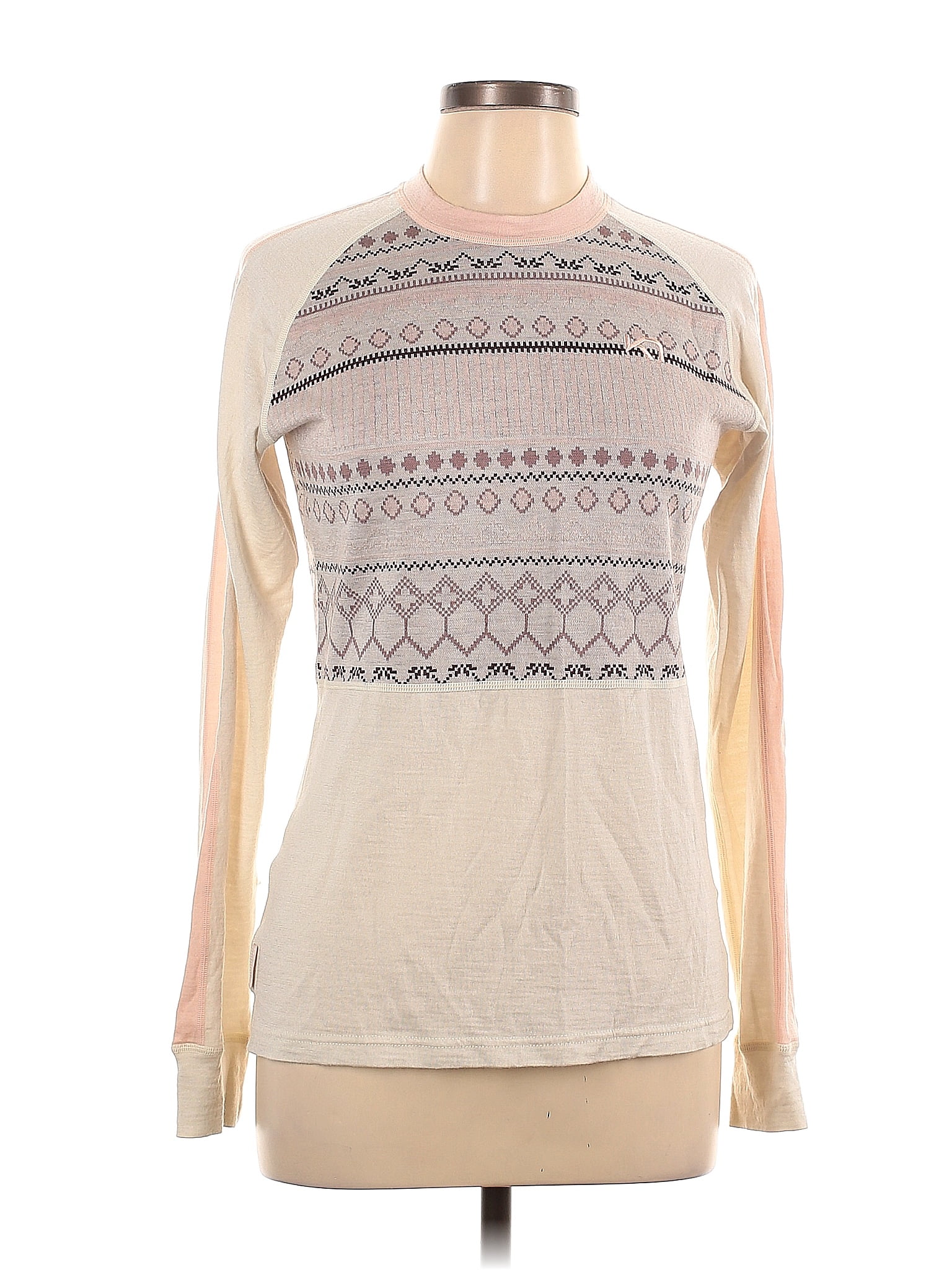 Kari Traa Fair Isle Ivory Long Sleeve T-Shirt Size XL - 52% off | ThredUp