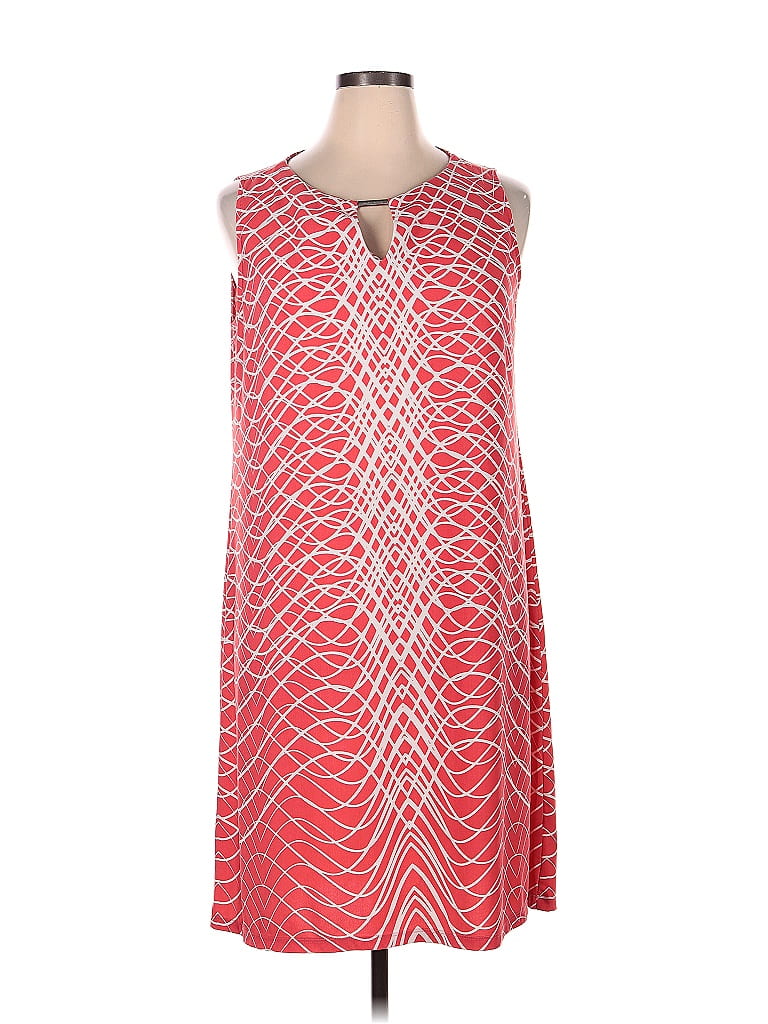 Maria Gabrielle Grid Red Casual Dress Size 1X (Plus) - 43% off | ThredUp
