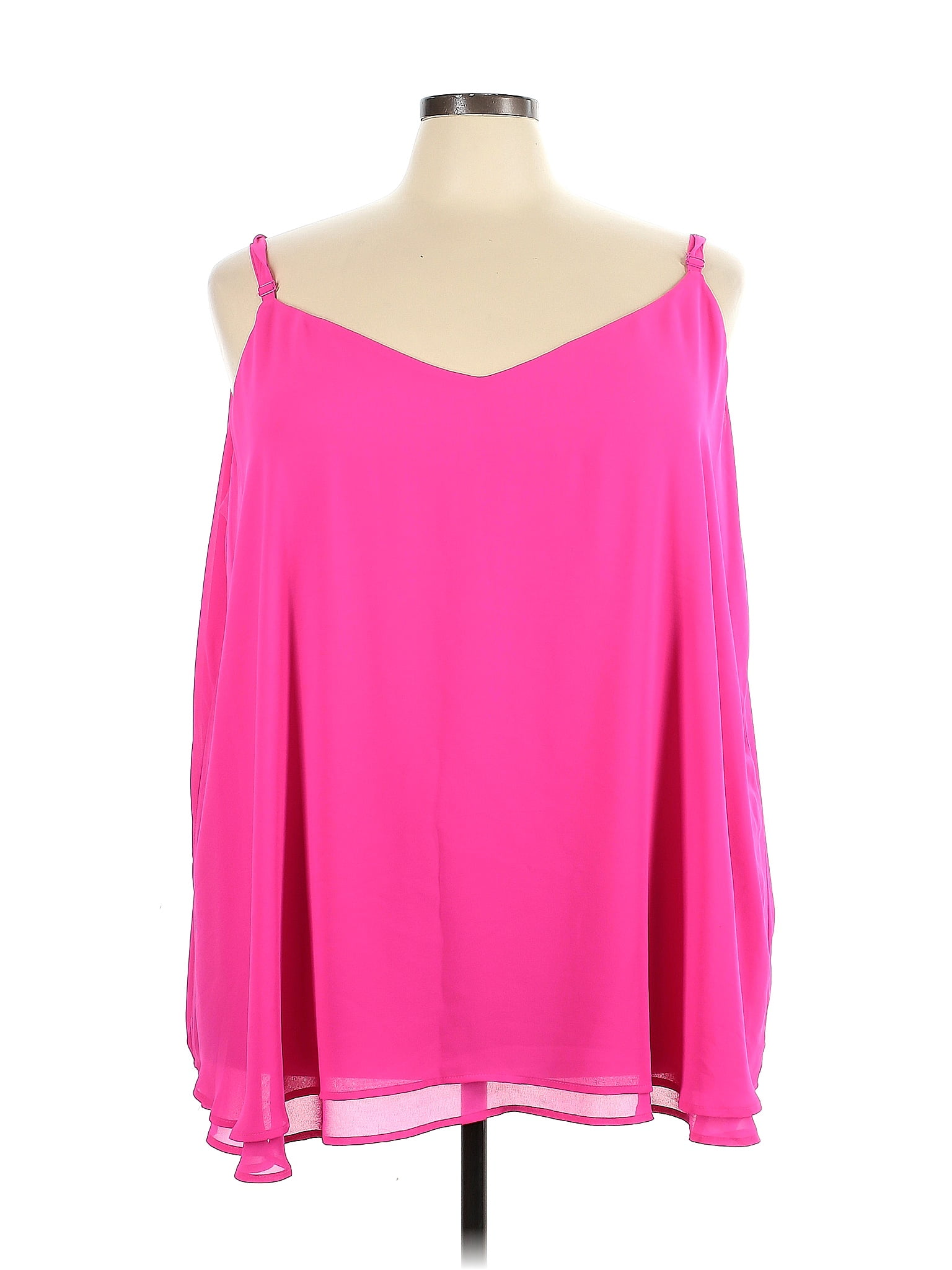 Torrid 100% Polyester Pink Sleeveless Blouse Size 5X Plus (6) (Plus ...