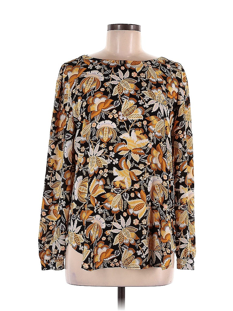 Ann Taylor Loft 100 Polyester Gold Long Sleeve Blouse Size M 75 Off