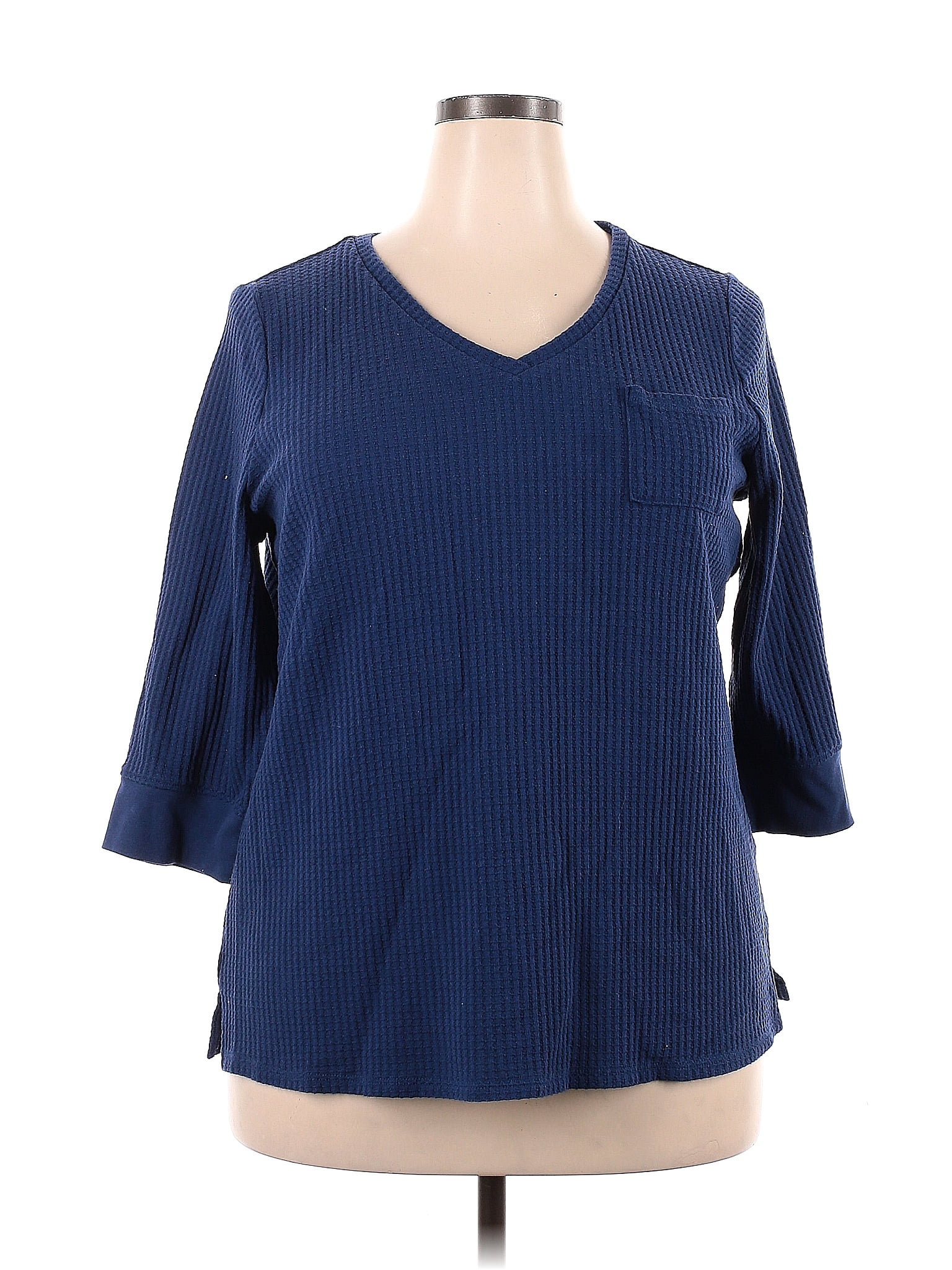 Belle By Kim Gravel Blue Thermal Top Size XL - 71% off | ThredUp