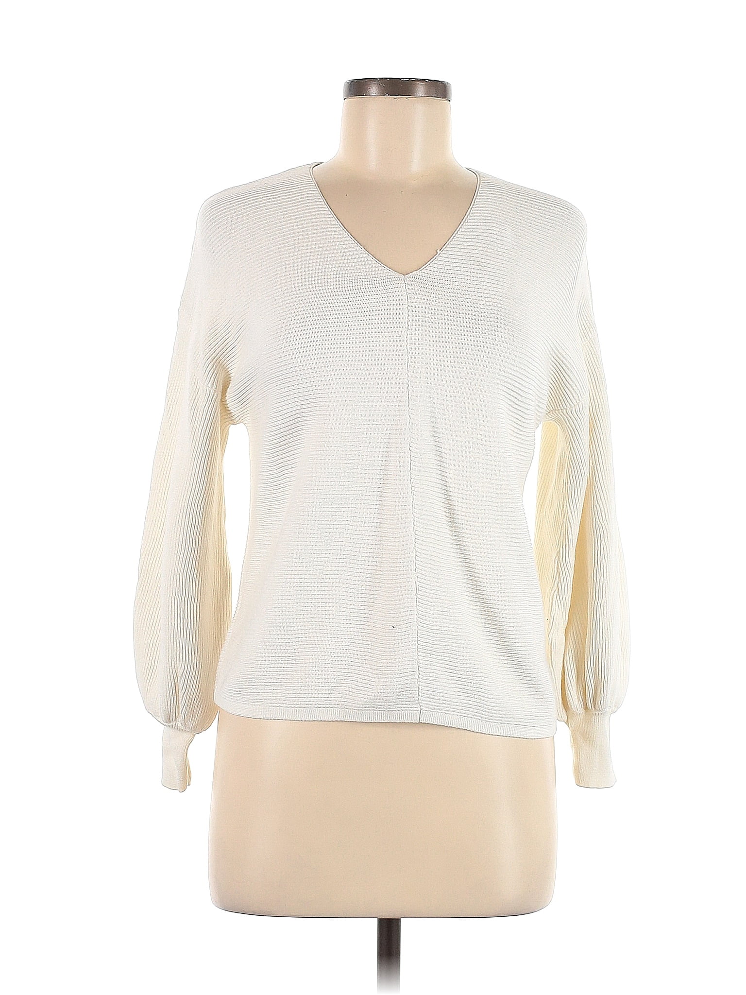CeCe Color Block Solid Ivory Pullover Sweater Size M - 76% off | ThredUp