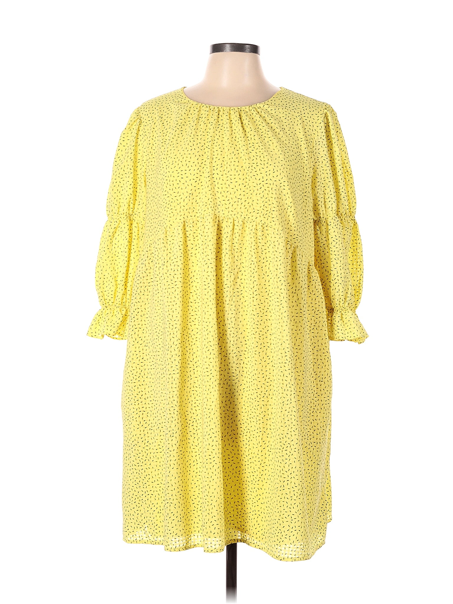 Who What Wear 100 Polyester Yellow Casual Dress Size L 50 Off Thredup