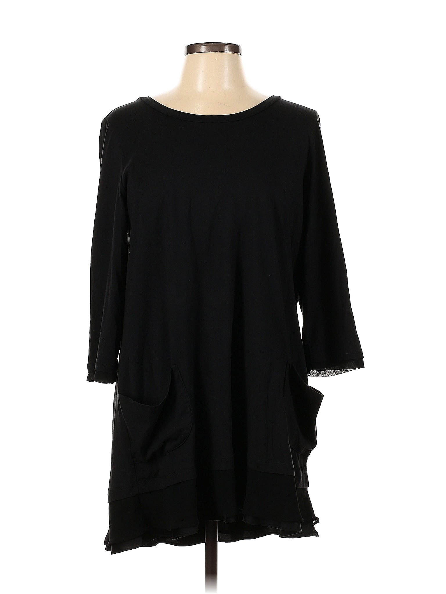 Logo By Lori Goldstein Black 3 4 Sleeve Top Size L 62 Off Thredup